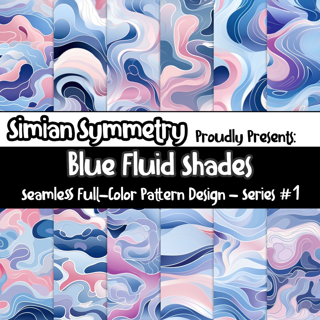 Blue Fluid Shades | Instant Download | Seamless Patterns | Colorful ...