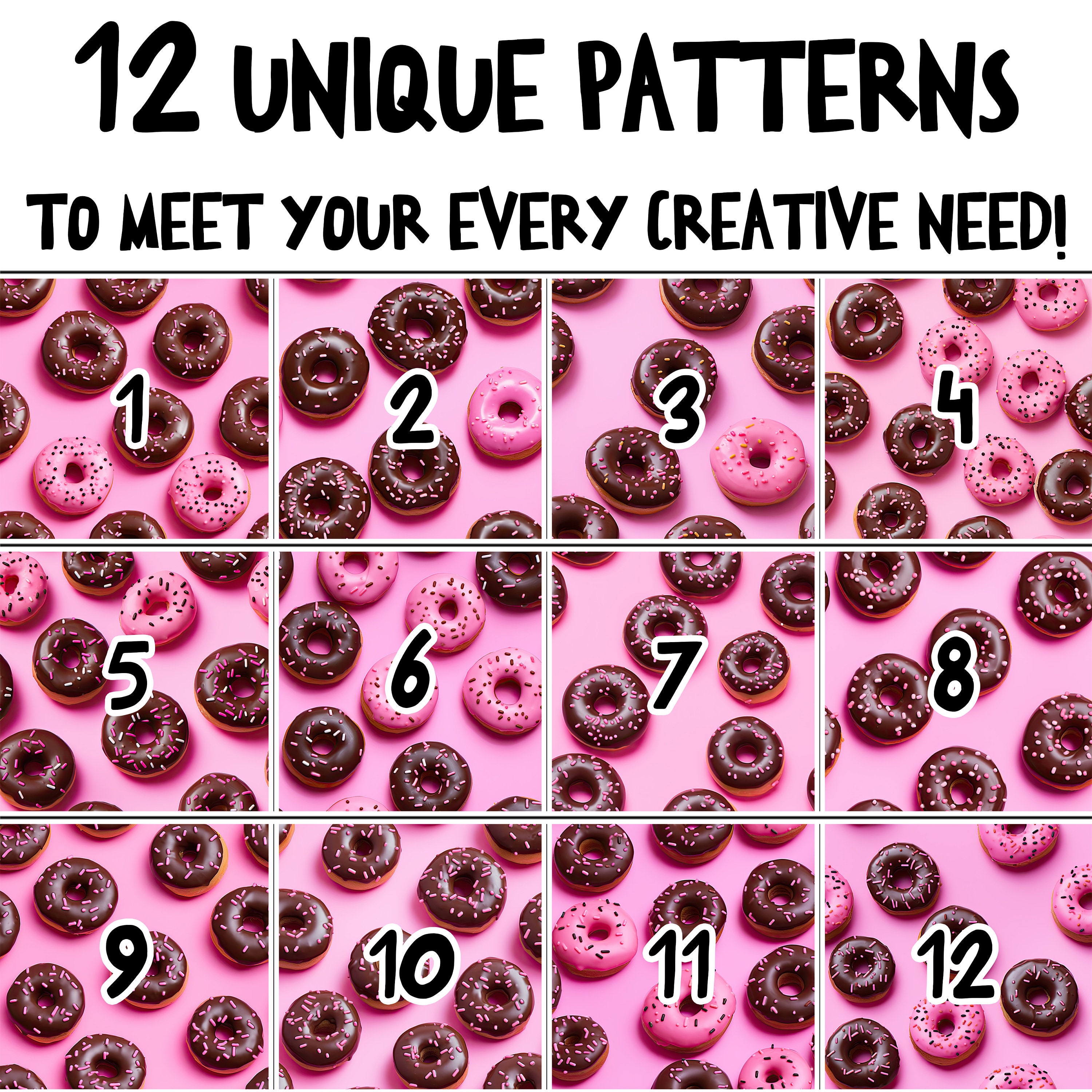 Sprinkled Donuts Digital Paper | Instant Download | Seamless Patterns ...