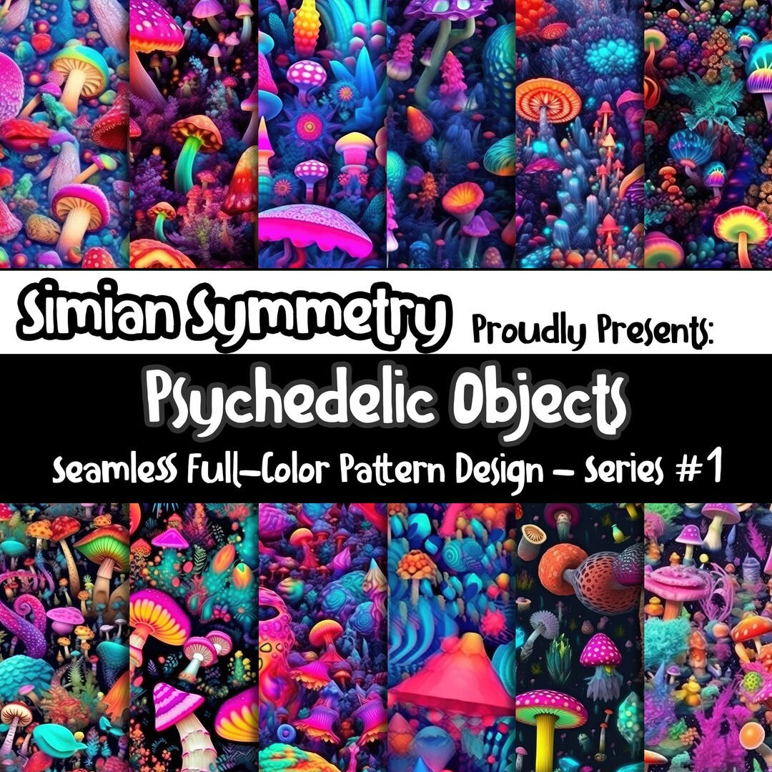 DIGITAL PAPER Psychedelic Objects Series 1 | Seamless Designs | Twelve ...
