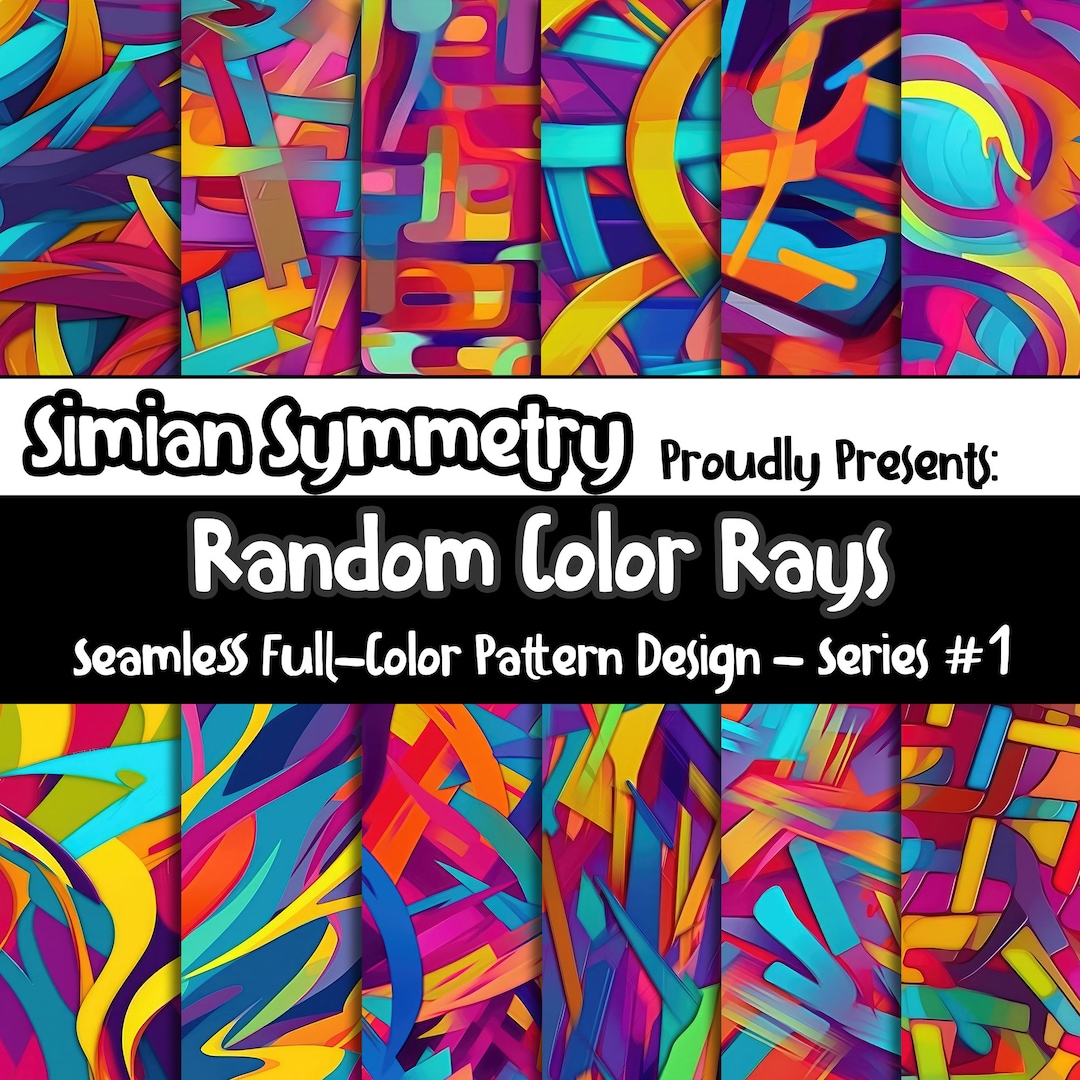 DIGITAL PAPER Random Color Rays Series 1 | Seamless Designs | Twelve ...