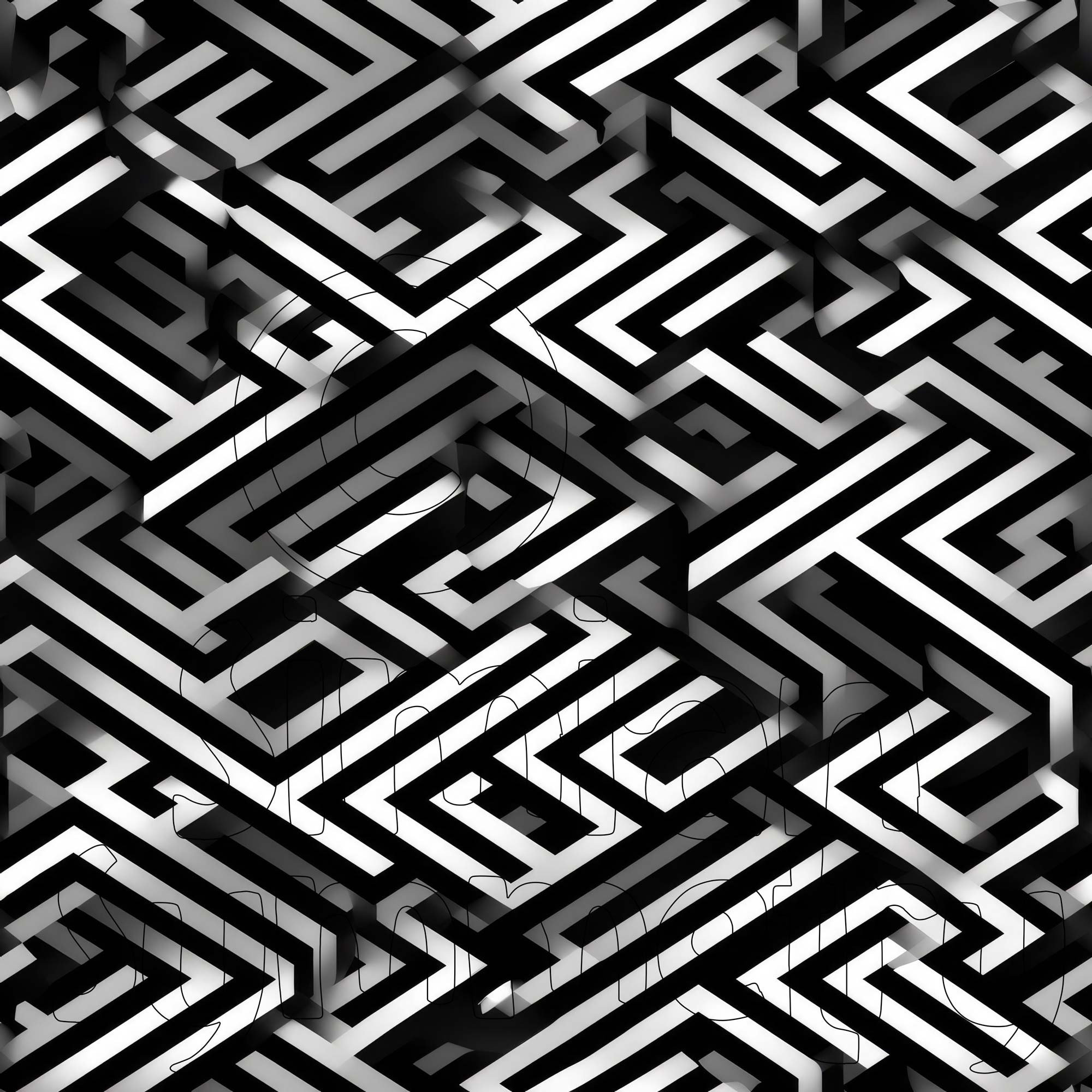 DIGITAL PAPER Geometric Mental Mazes Series 1 | Seamless Designs ...