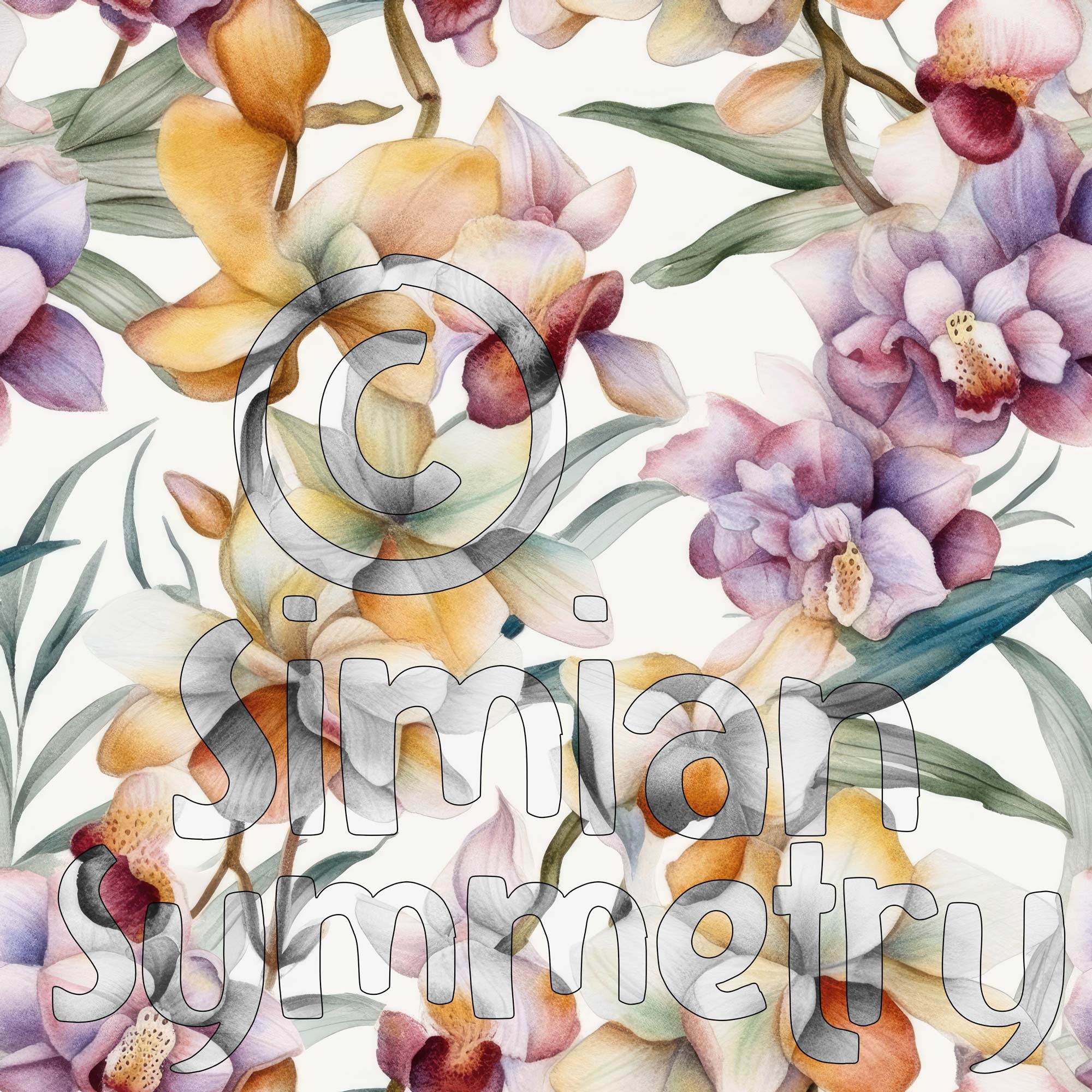 DIGITAL PAPER Watercolor Orchids Series 1 Seamless Designs - Etsy