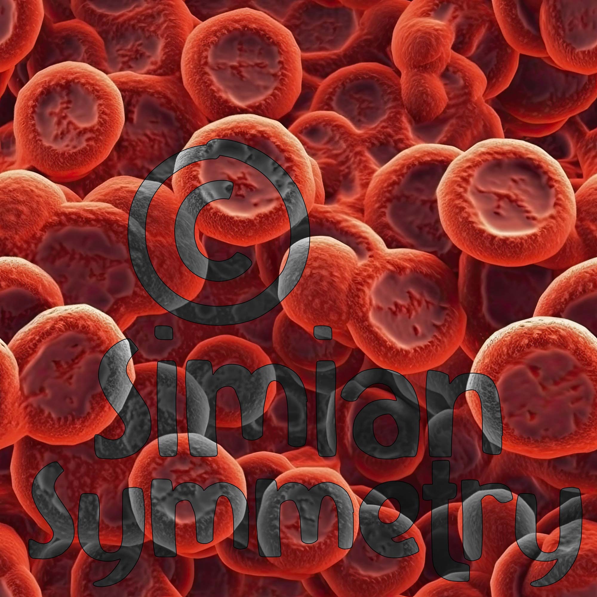 DIGITAL PAPER Red Blood Cells Series 1 Seamless Designs Twelve Colorful ...