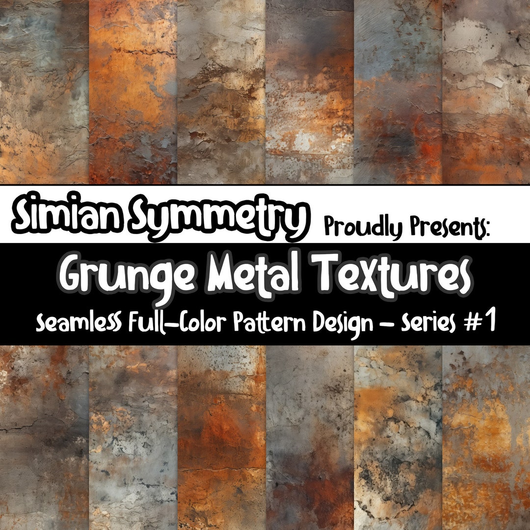 Grunge Metal Textures Digital Paper | Instant Download | Seamless ...