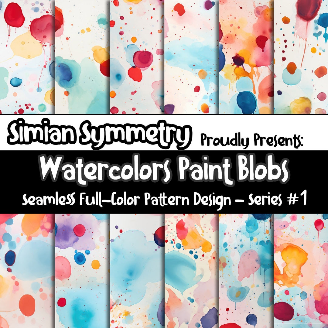 Watercolors Paint Blobs Digital Paper | Instant Download | Seamless ...