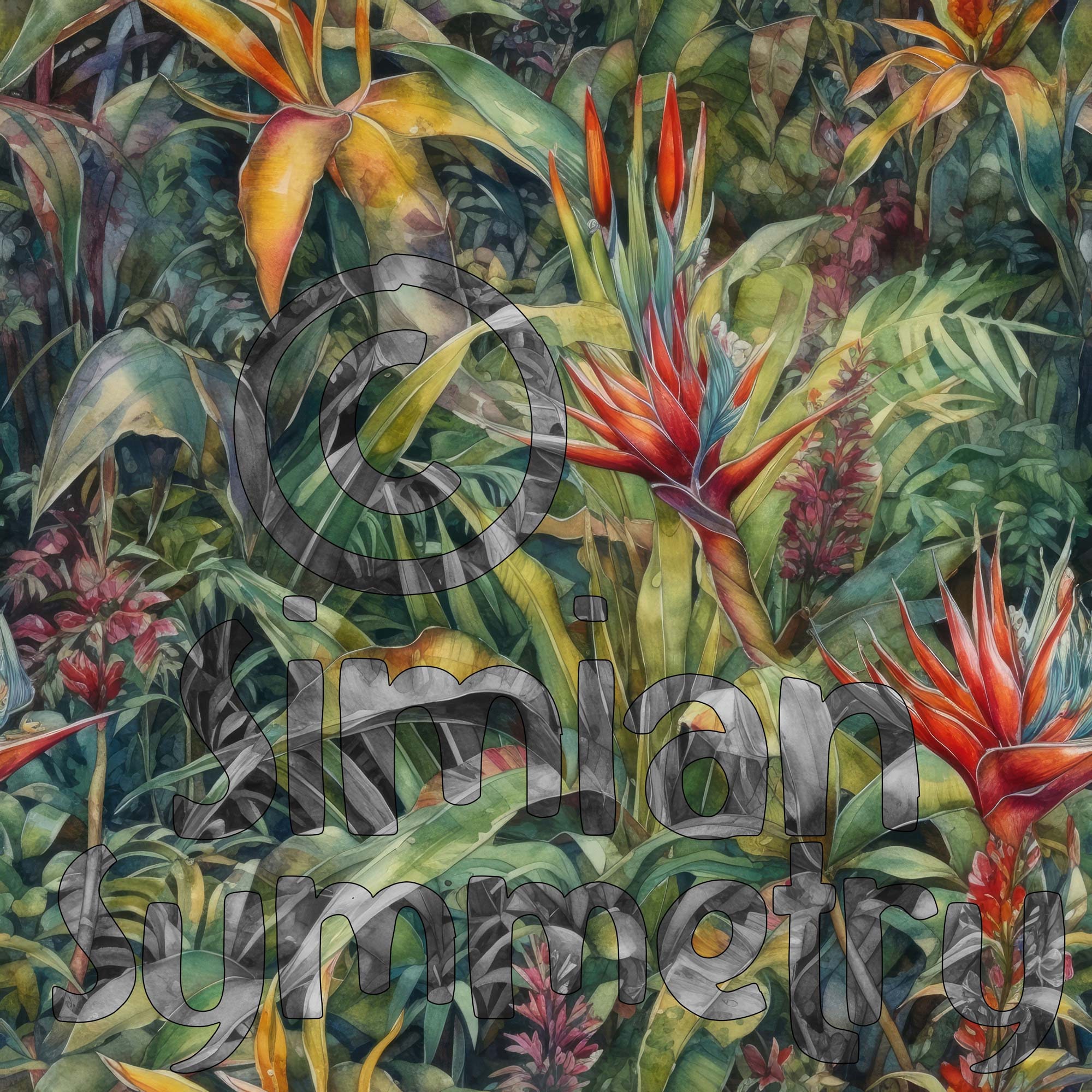 Tropical Flora Digital Paper Tropical Flora Seamless Tropical Flora ...