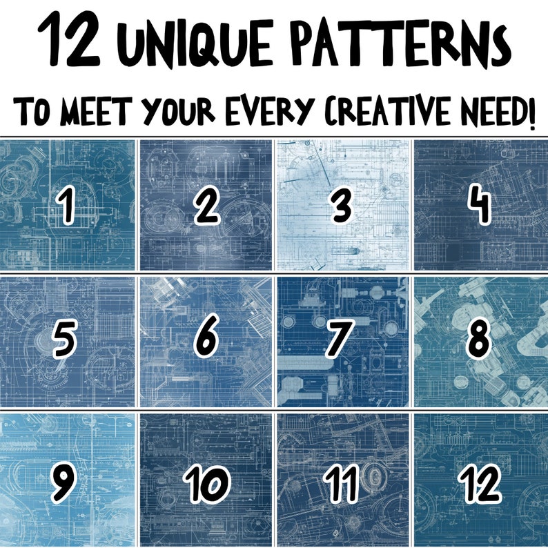 Technical Blueprints Digital Paper | Technical Blueprints Seamless ...