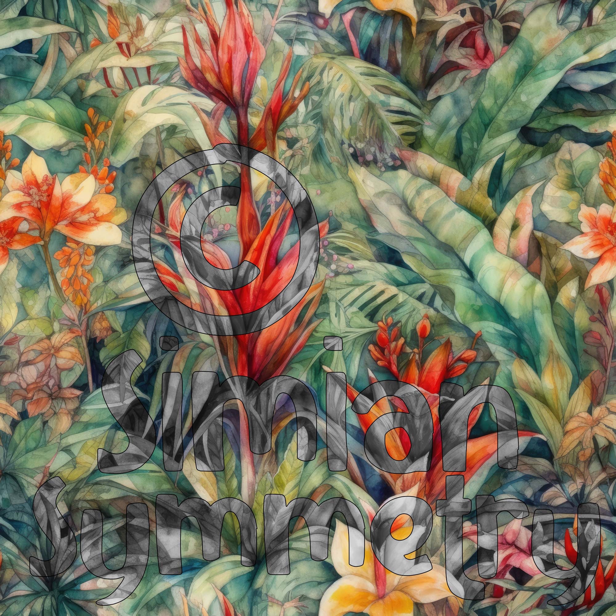 Tropical Flora Digital Paper Tropical Flora Seamless Tropical Flora ...