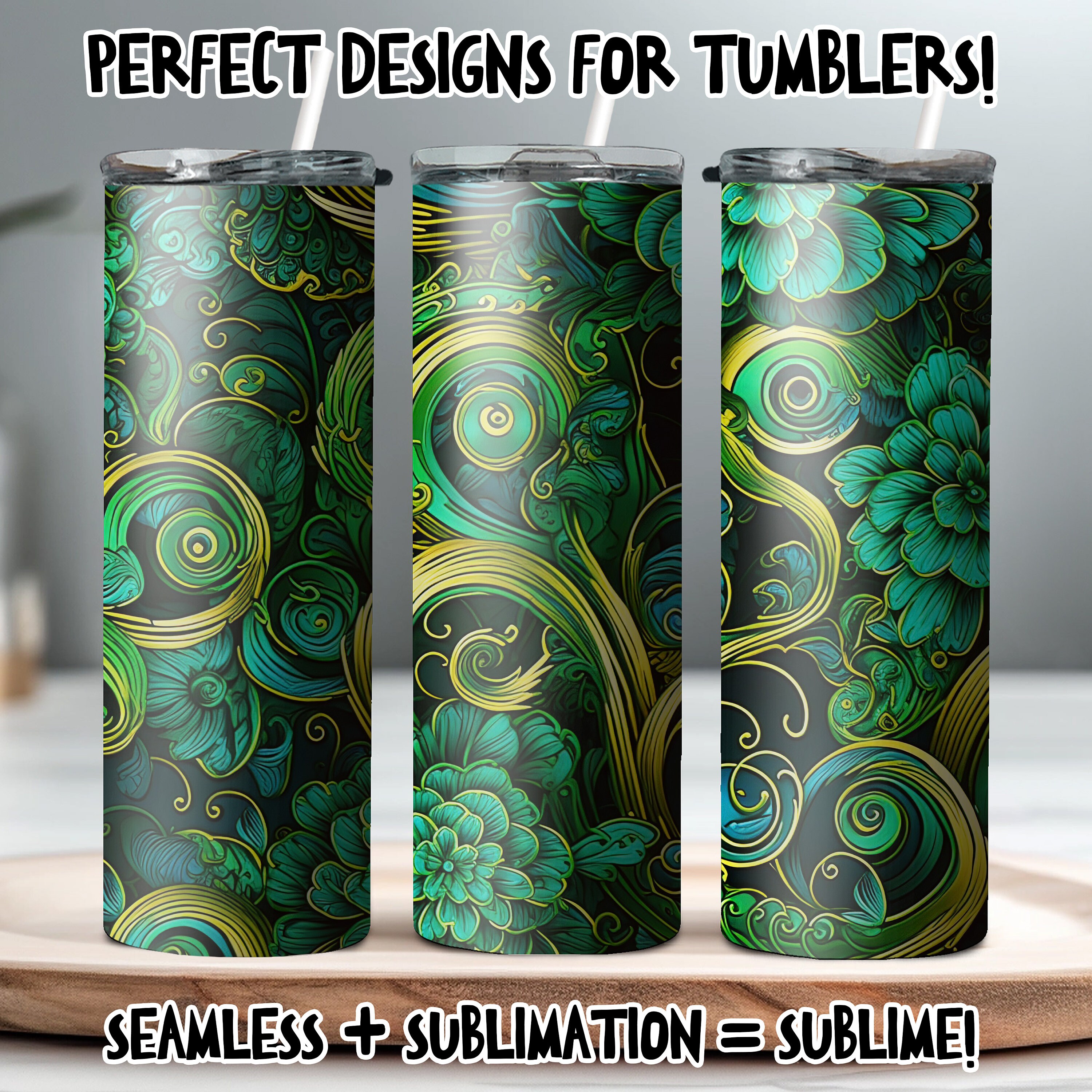 Irish Green Swirls Digital Paper Instant Download Seamless Patterns ...