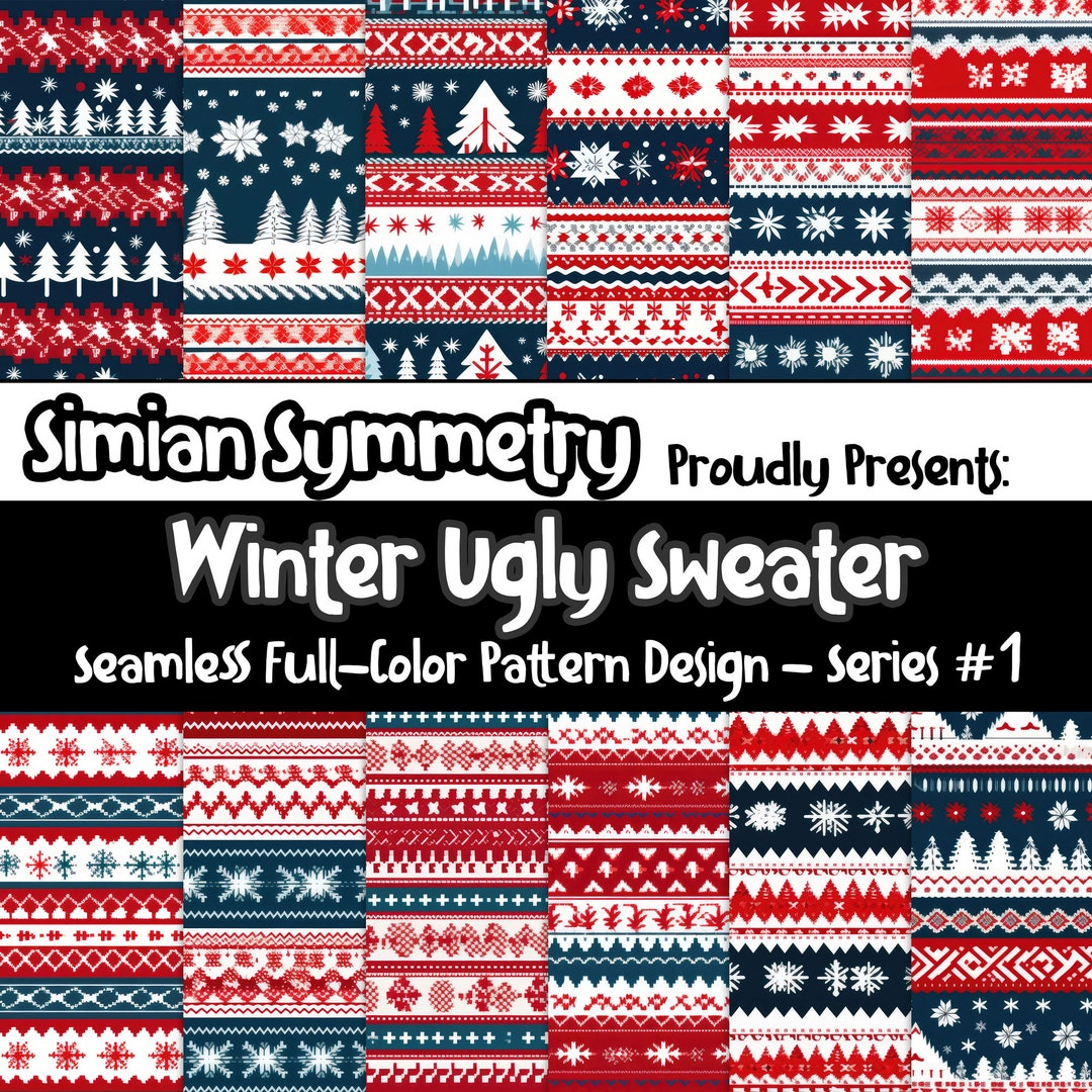 Winter Ugly Sweaters Digital Paper | Instant Download | Seamless ...