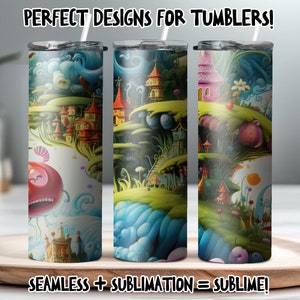 Psychedelic Digital Paper | Fantasy World Seamless Tiles | Whimsical ...