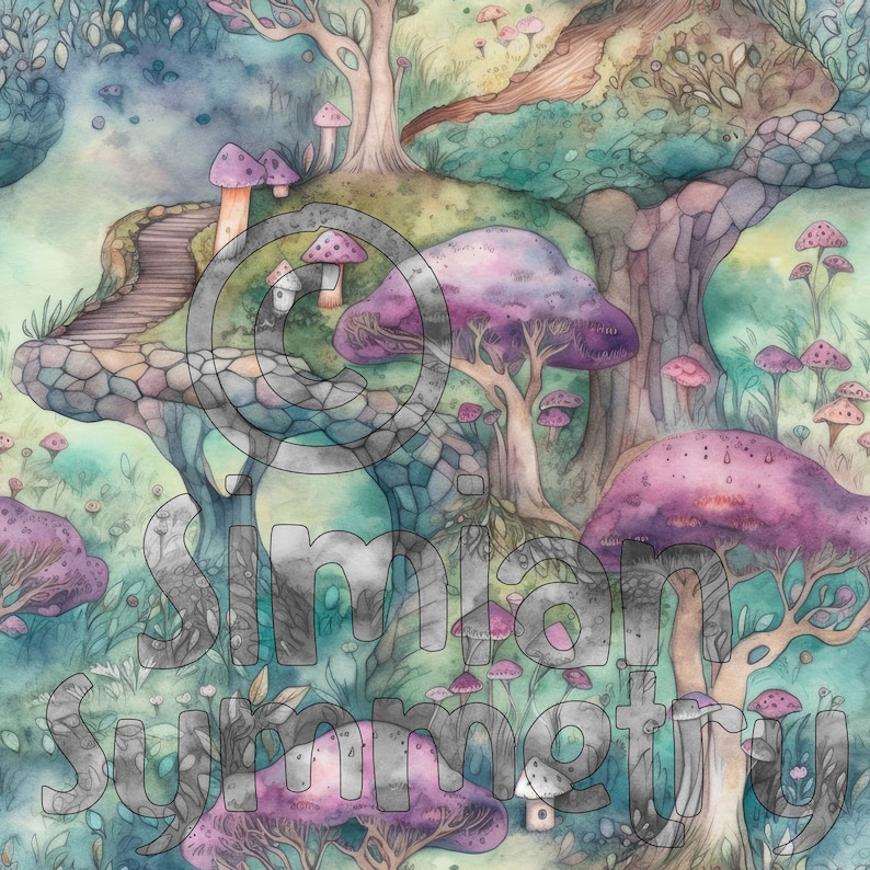 Enchanted Forest Digital Paper Enchanted Forest Seamless - Etsy