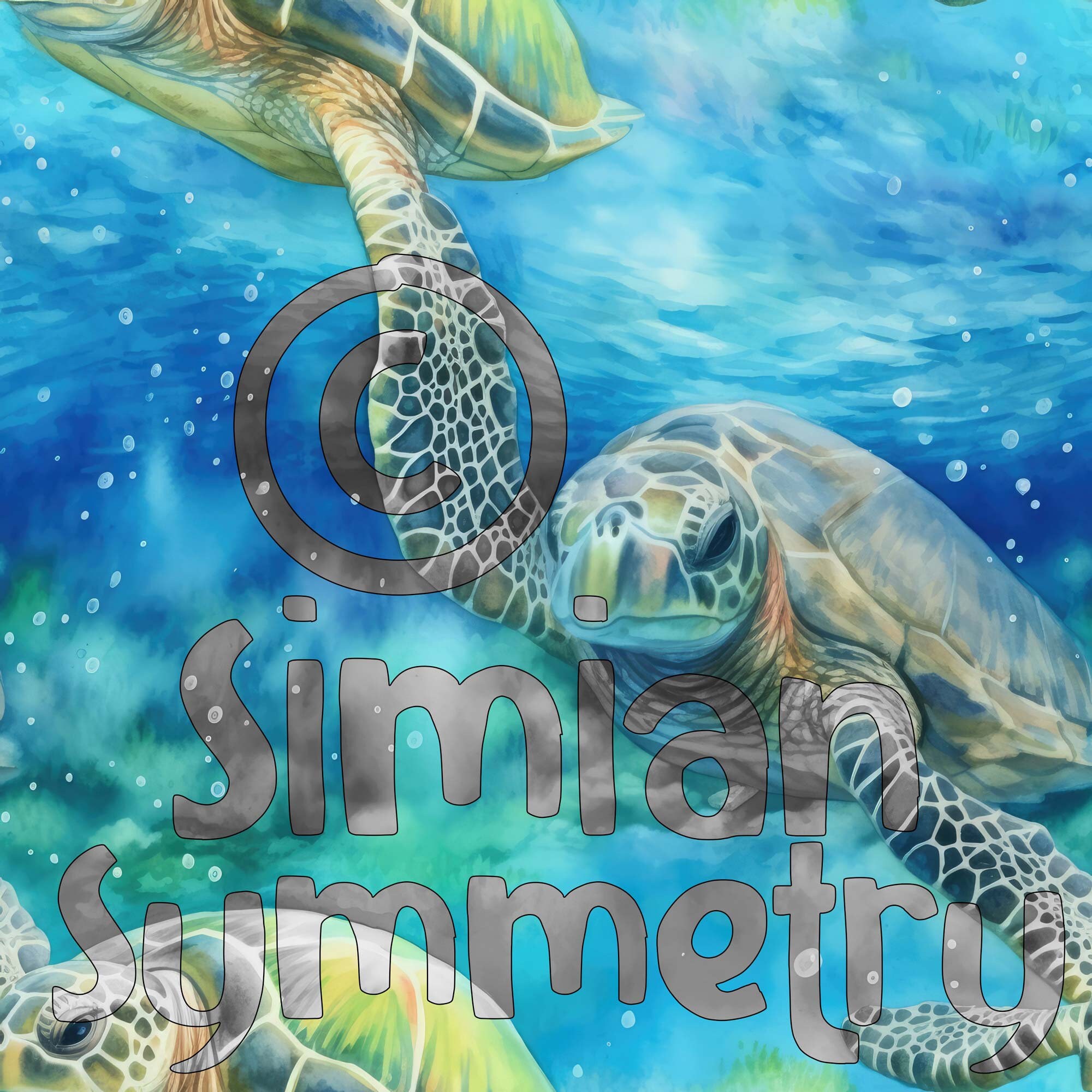 Watercolor Sea Turtle Digital Paper Instant Download - Etsy
