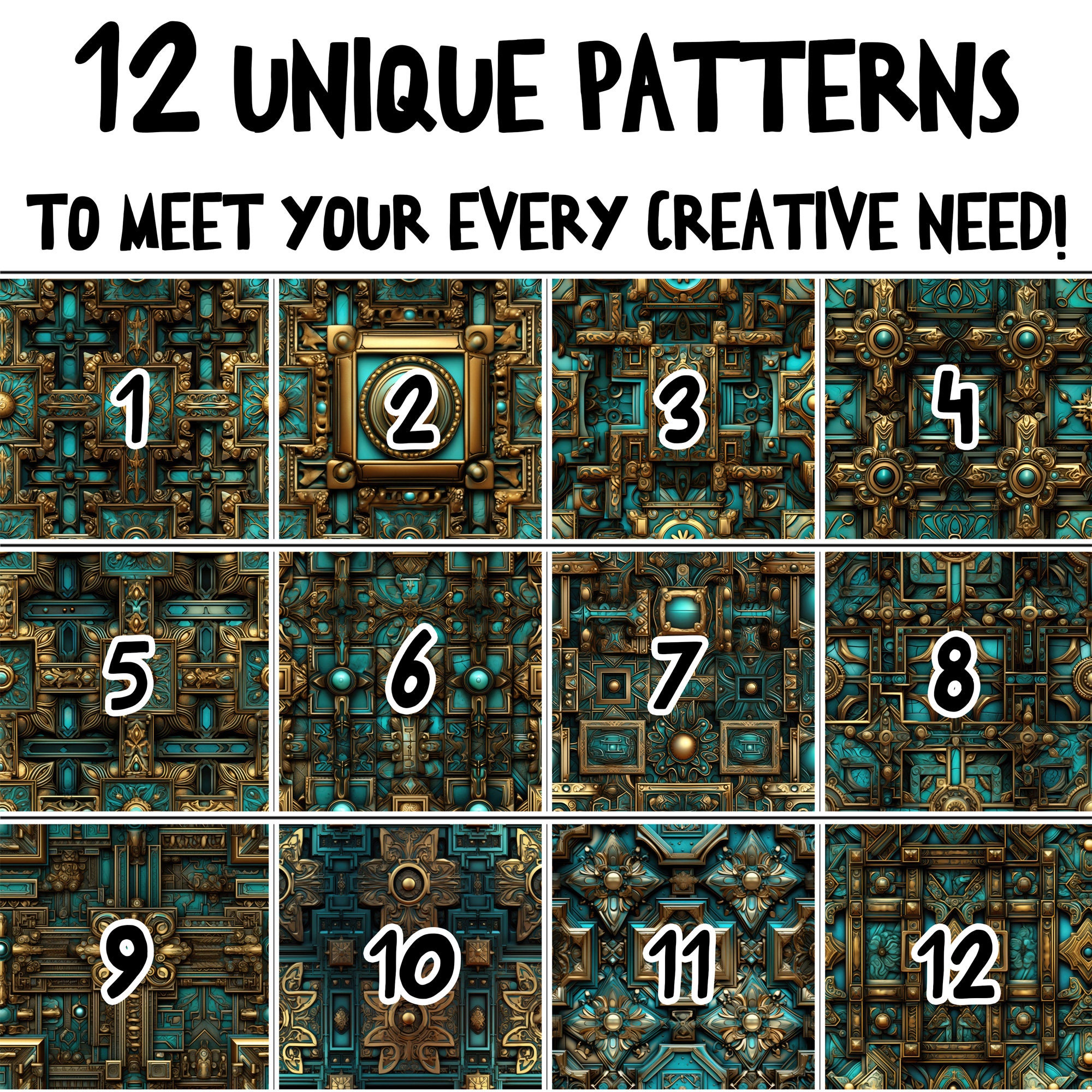 Decorative Ornamental Wall Digital Art | Instant Download | Seamless ...