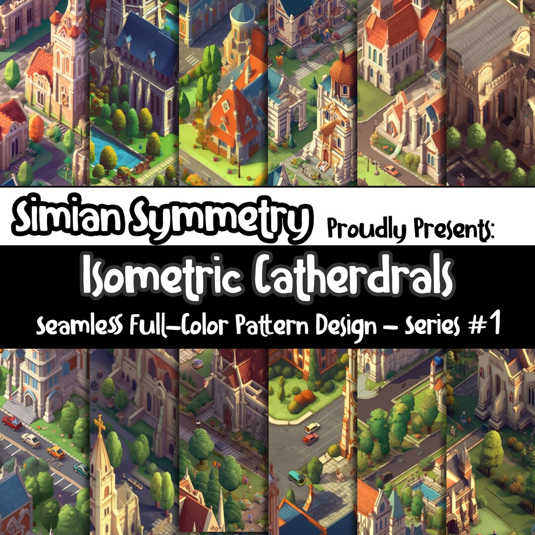 DIGITAL PAPER Isometric Cathedrals Series 1 | Seamless Designs | Twelve ...