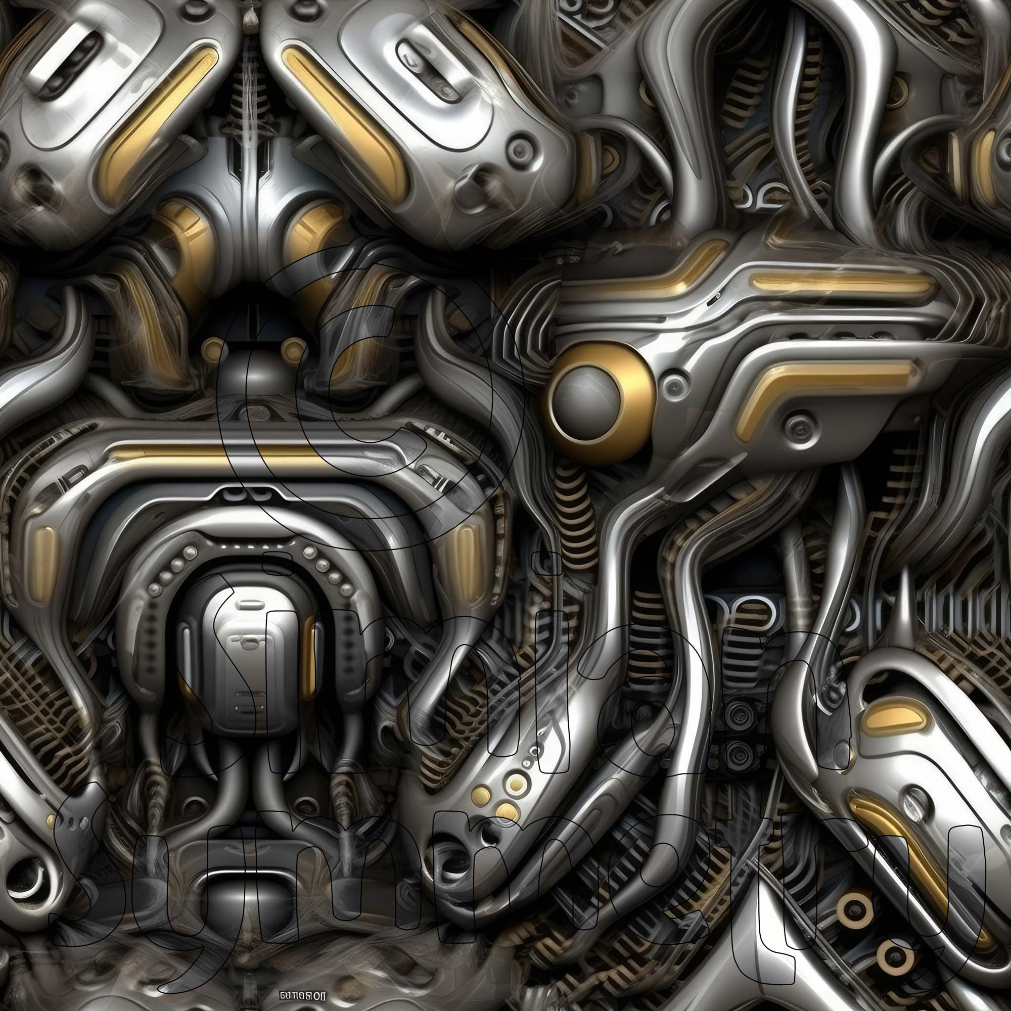 DIGITAL PAPER Robotic Metal Patterns Series 1 | Seamless Designs ...
