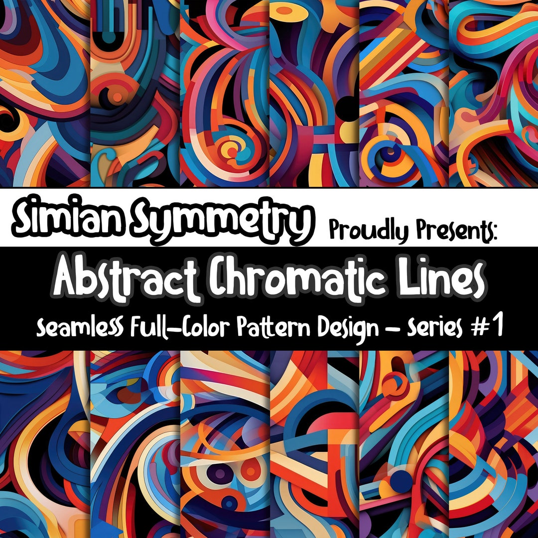 Abstract Chromatic Lines Digital Paper | Instant Download | Seamless ...