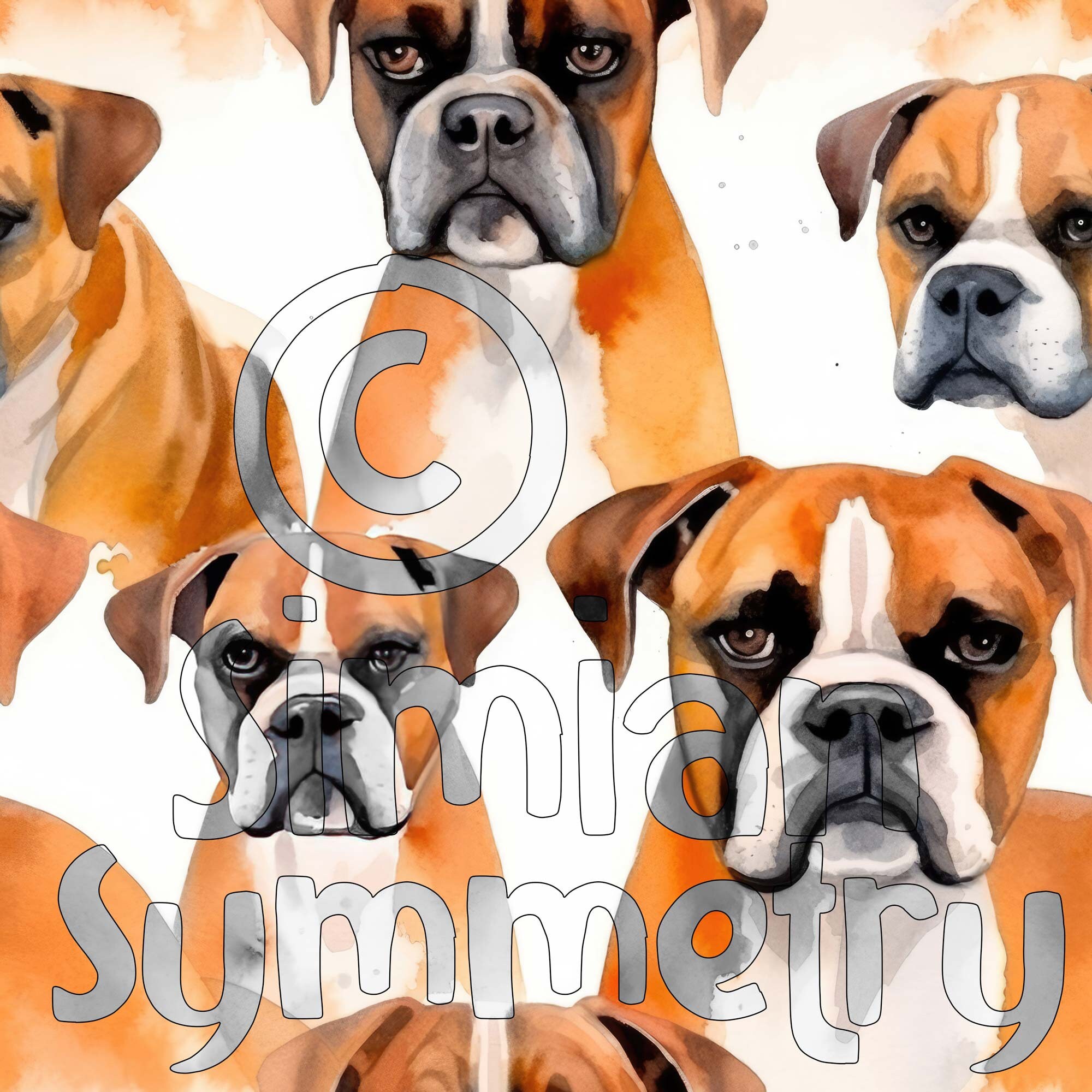 DIGITAL PAPER Watercolor Boxers Series 1 Seamless Designs - Etsy