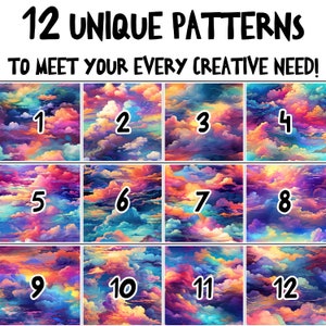 Colorful Clouds Digital Paper | Instant Download | Seamless Patterns ...