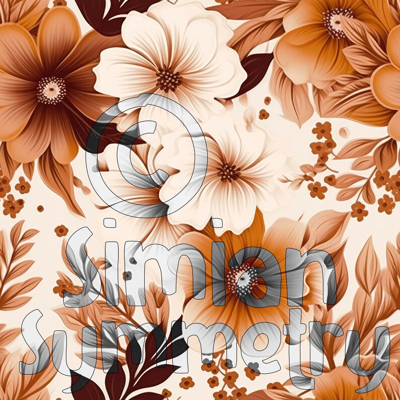 Boho Brown Flower Digital Paper Boho Brown Flower Pattern - Etsy