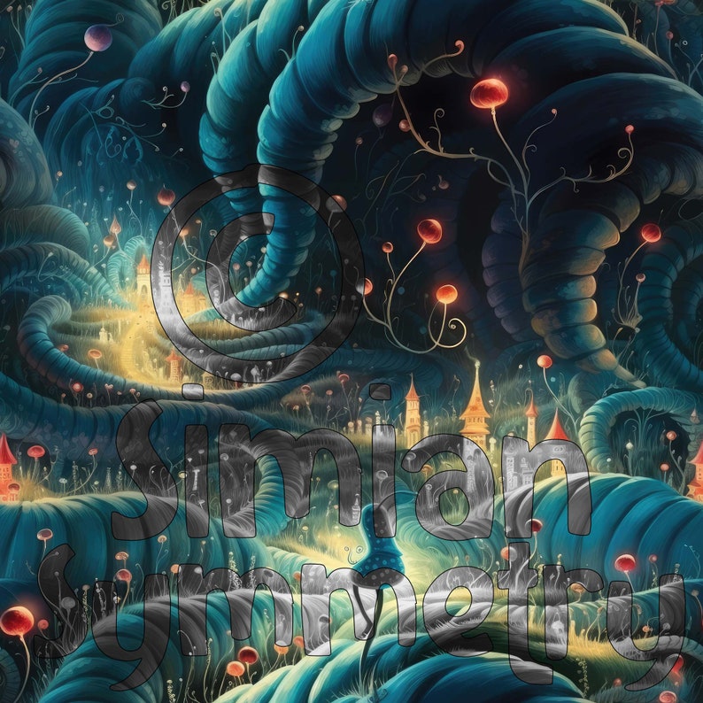 Underground Wonderland Digital Paper Fantasy Visions Storybook Cave ...