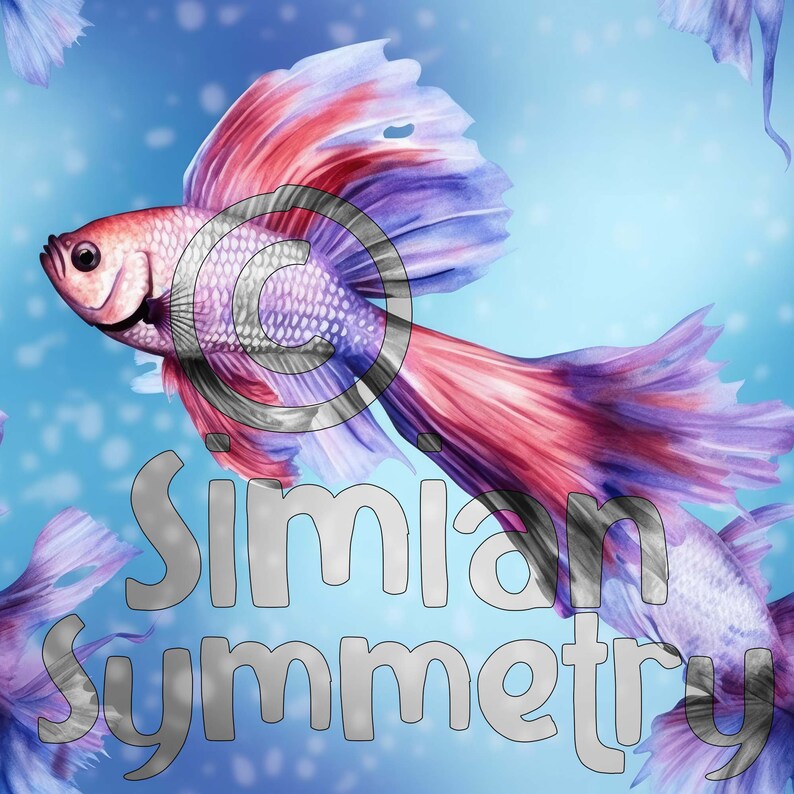 DIGITAL PAPER Beautiful Bettas Series 1 | Seamless Designs | Twelve ...