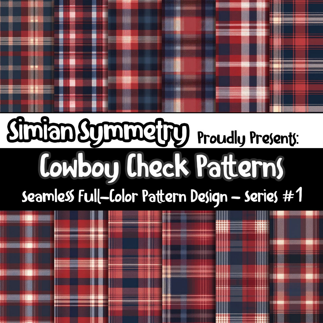 Cowboy Check Patterns Digital Paper | Instant Download | Seamless ...