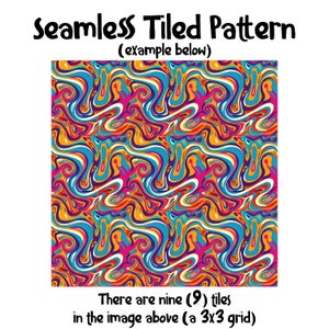 Psychedelic Hippie Swirls Digital Paper 60s Retro Pattern Instant ...
