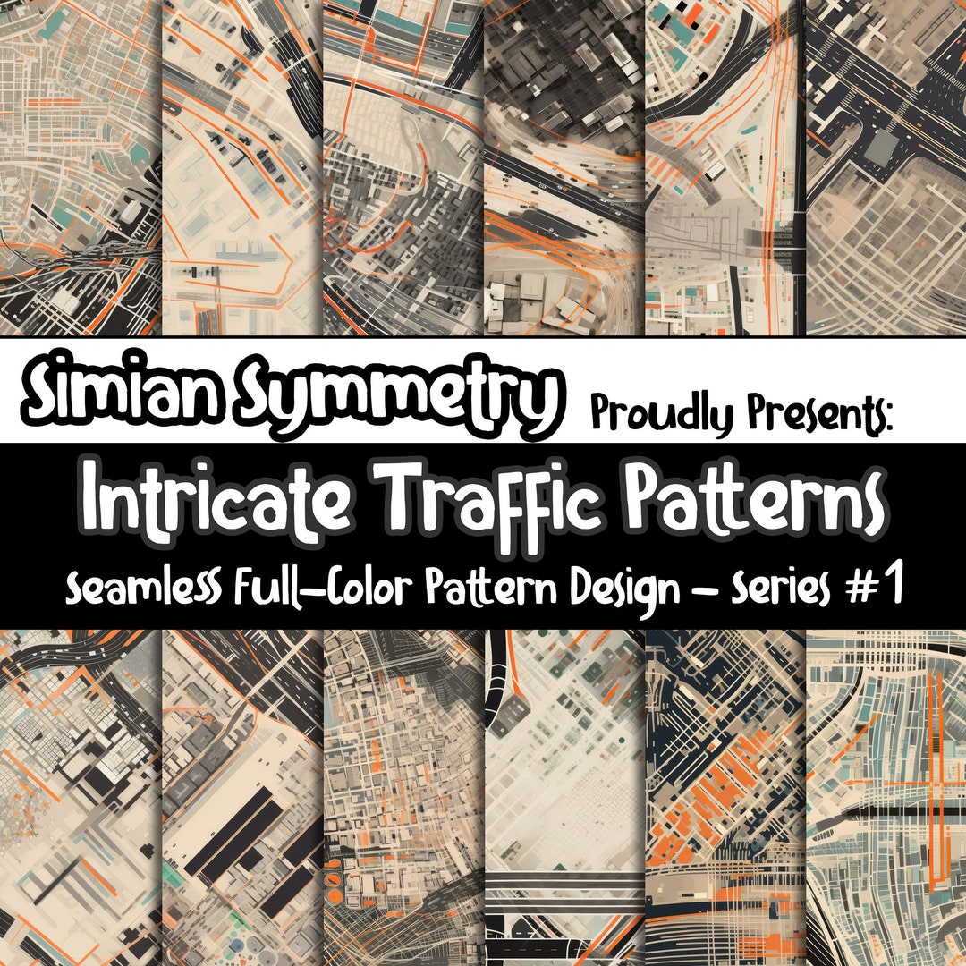 Intricate Traffic Patterns Digital Paper | Instant Download | Seamless ...