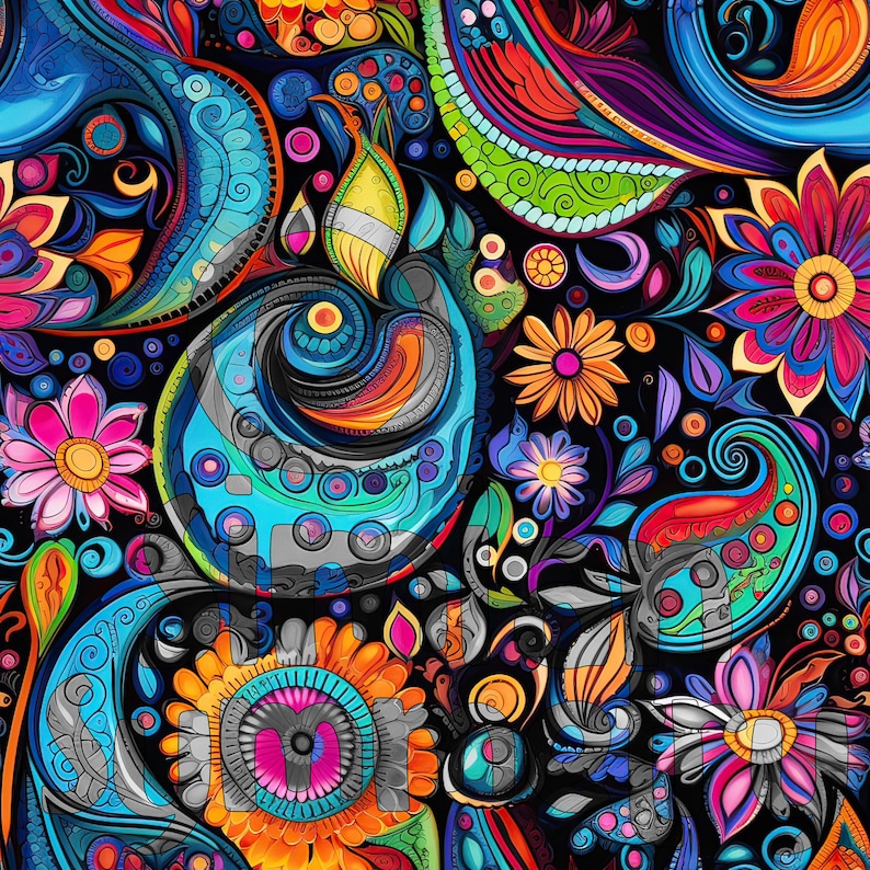 Folklore Paisley Digital Paper Instant Download Seamless Patterns ...