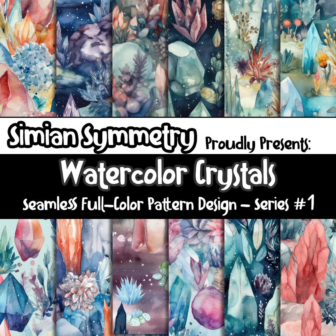 DIGITAL PAPER Crystals Series 1 | Seamless Designs | Twelve Colorful ...
