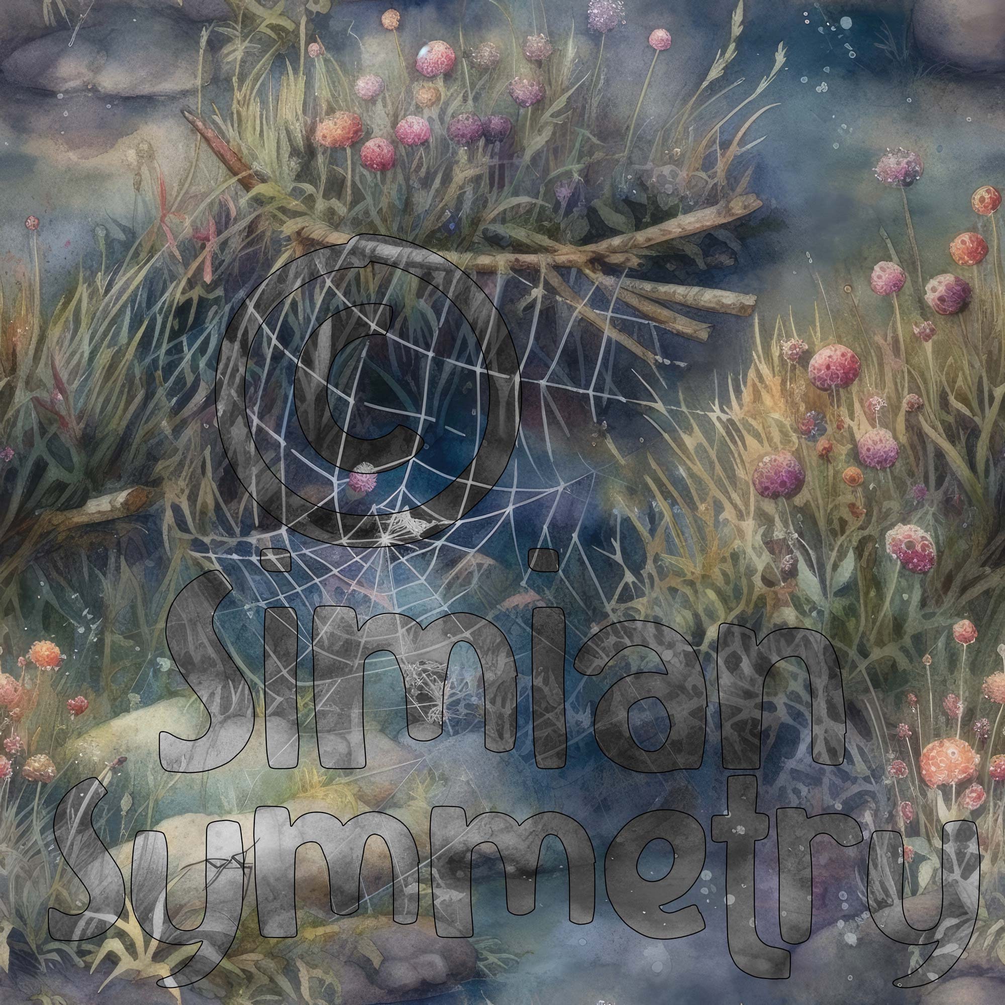 DIGITAL PAPER Spider Webs Series 1 Seamless Designs Twelve Colorful ...