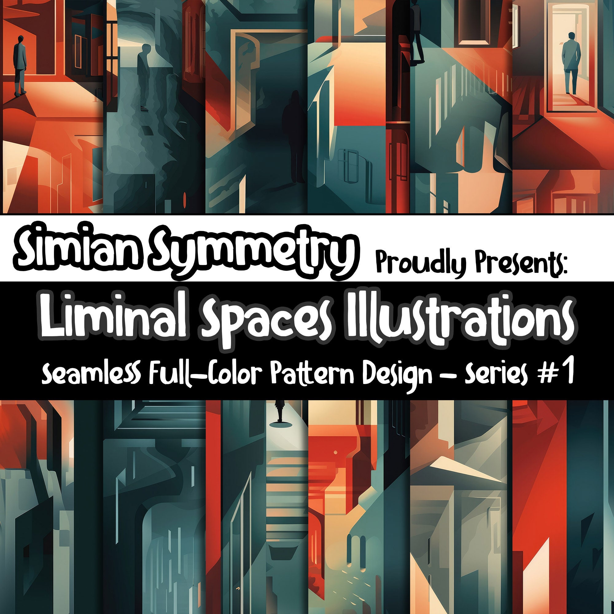 Liminal Spaces Illustrations Digital Paper | Instant Download ...
