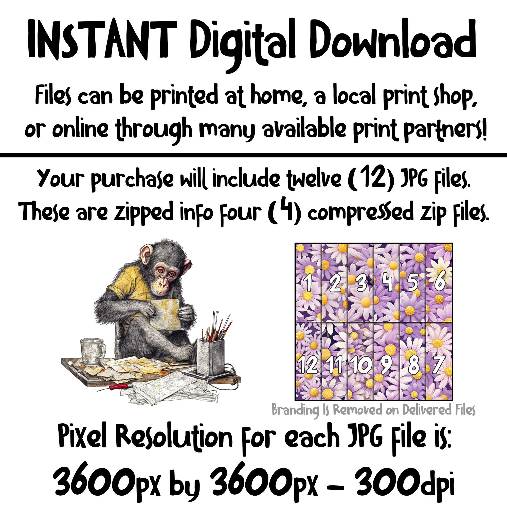 Purple Daisy Flowers Digital Paper | Instant Download | Seamless ...