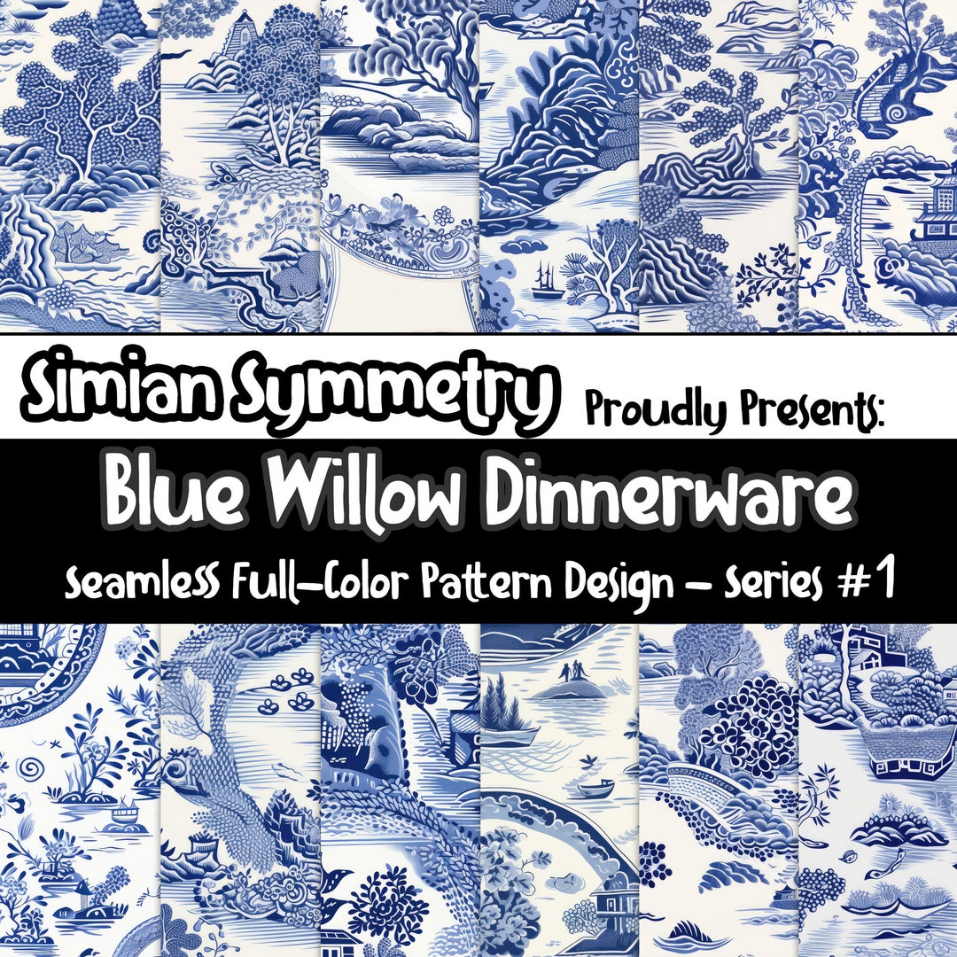 Blue Willow Dinnerware | Instant Download | Seamless Patterns ...