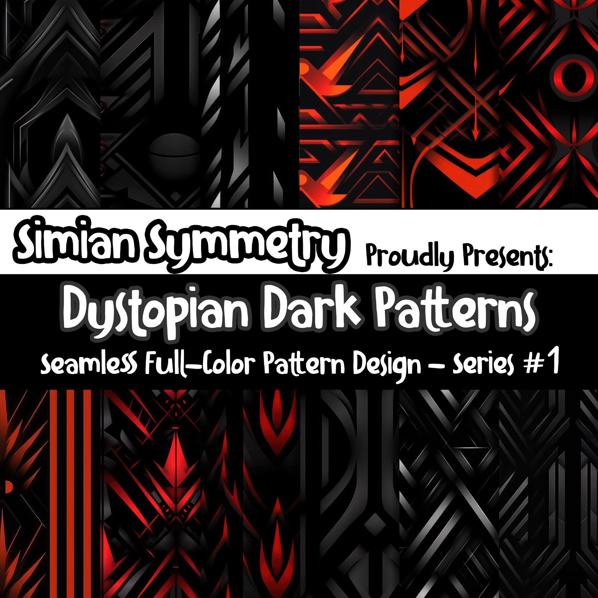 DIGITAL PAPER Dystopian Dark Patterns Series 1 Seamless Designs Twelve ...