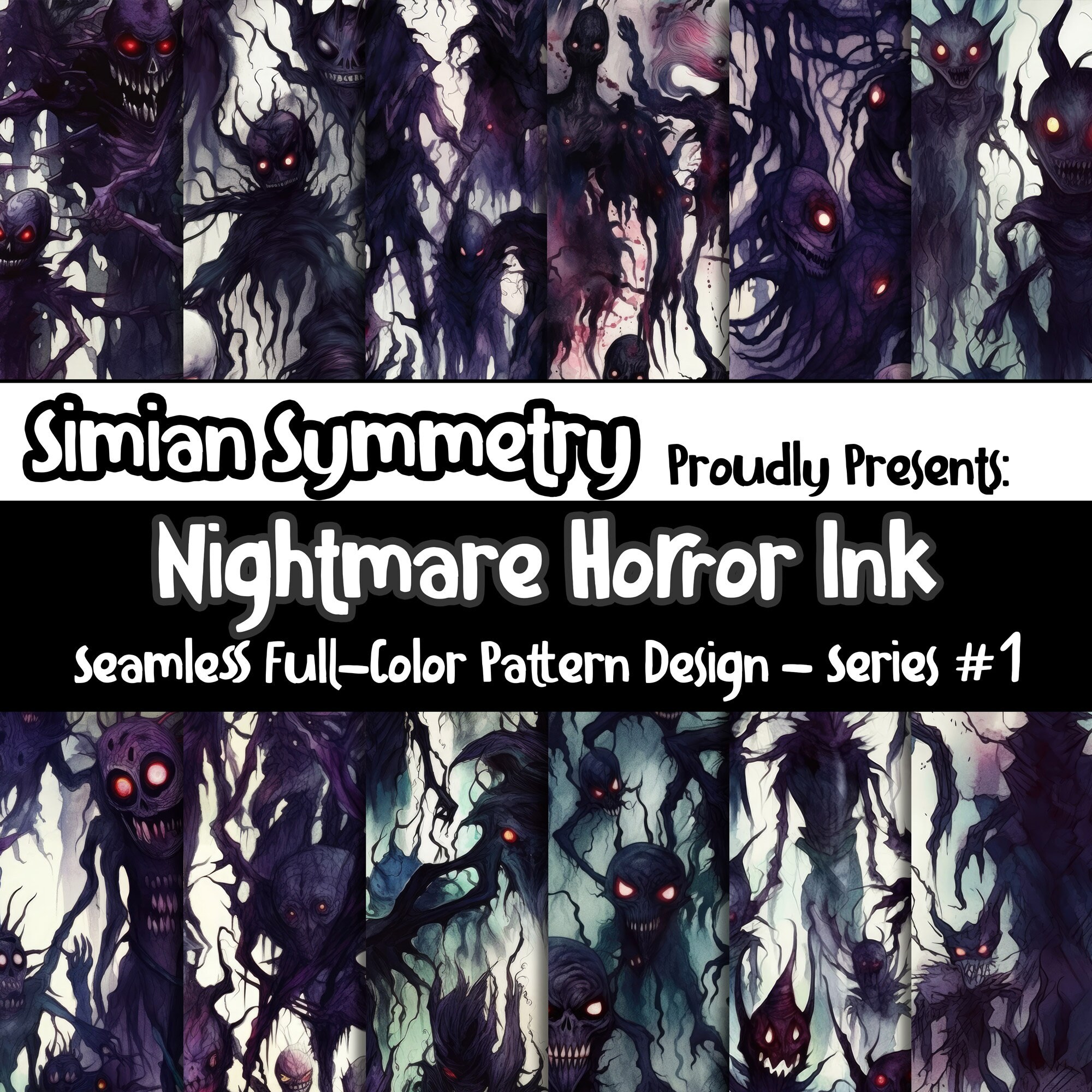 DIGITAL PAPER Nightmare Horror Ink Series 1 Seamless Designs - Etsy