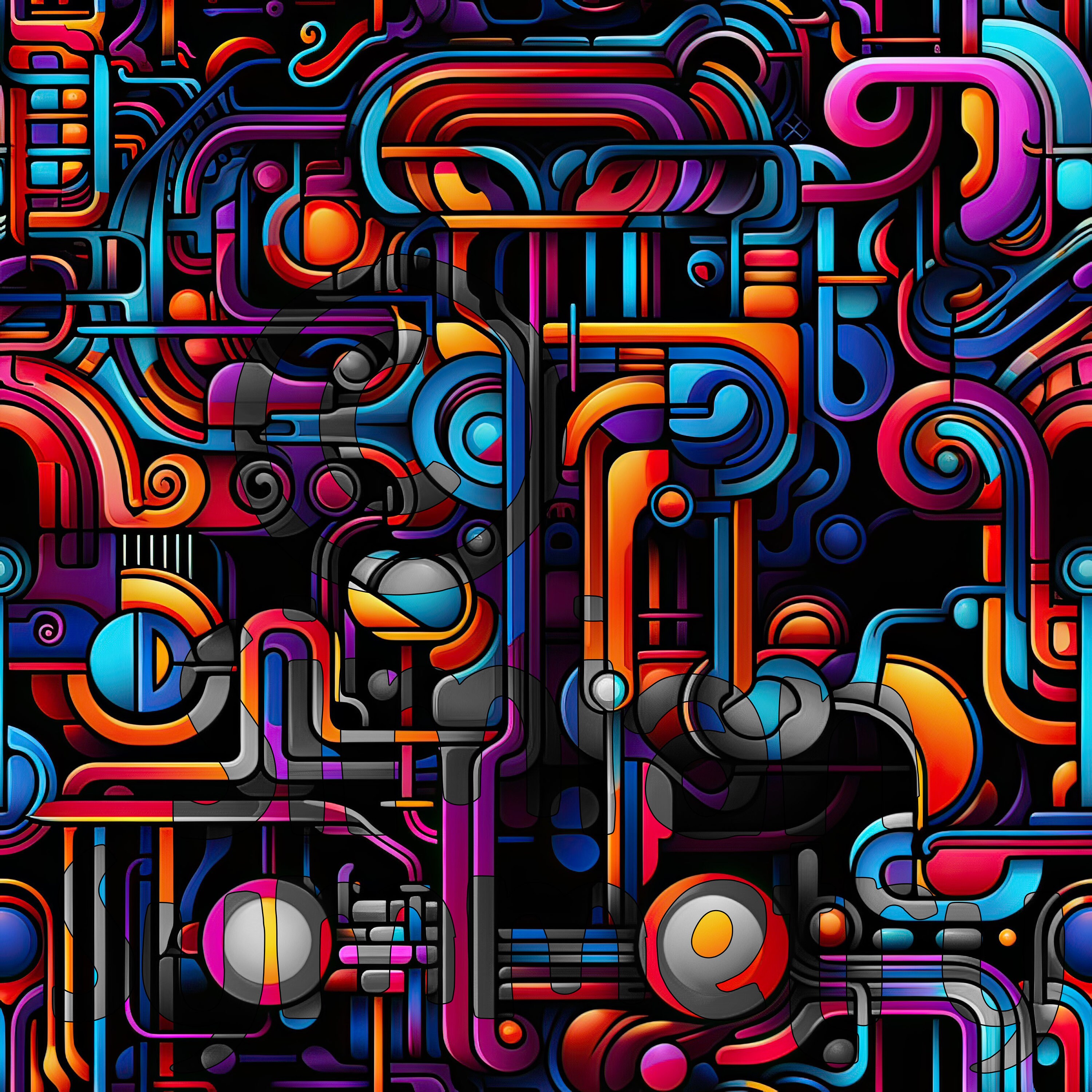 Art Nouveau Abstract | Instant Download | Seamless Patterns | Vintage ...