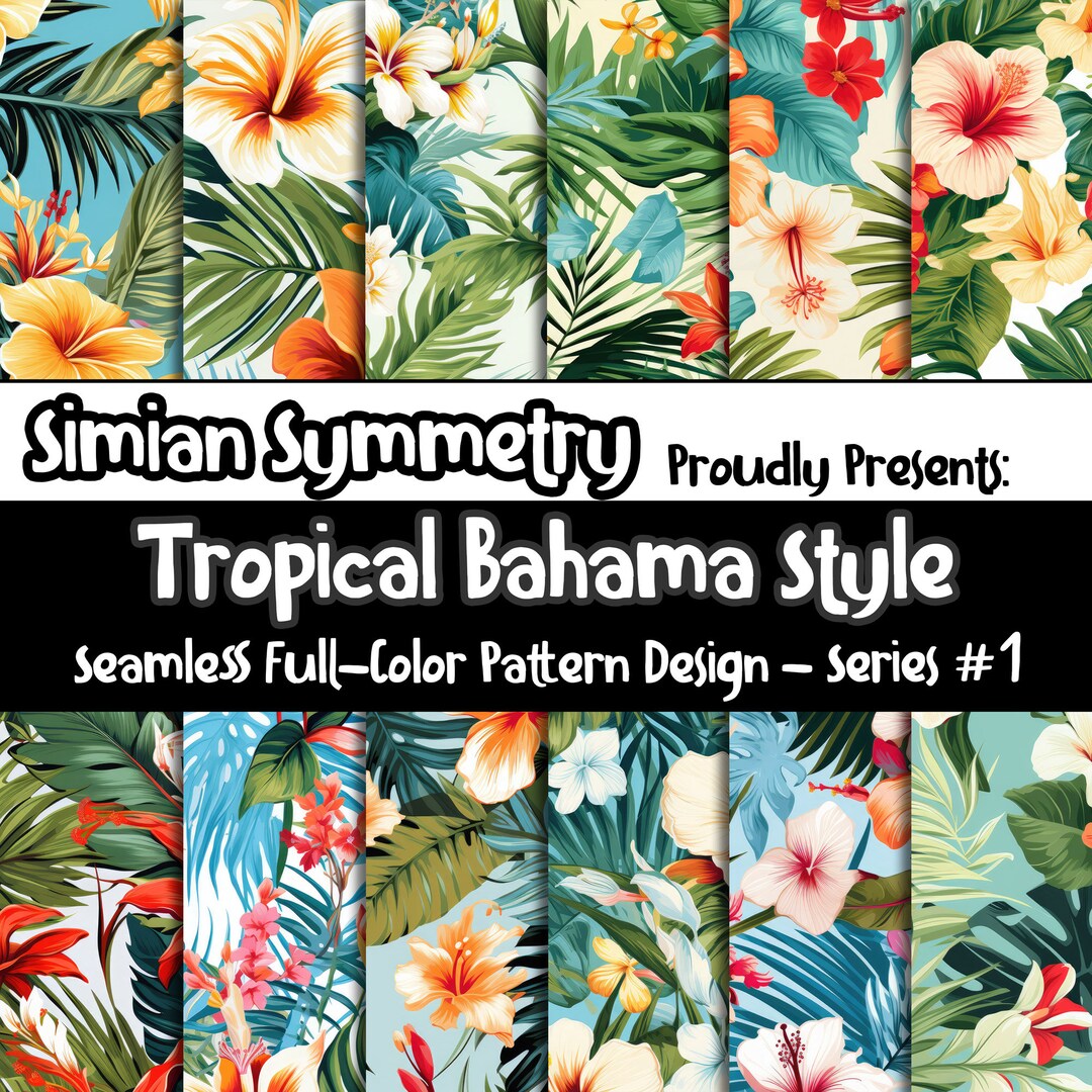 Tropical Bahama Style Digital Paper Instant Download - Etsy