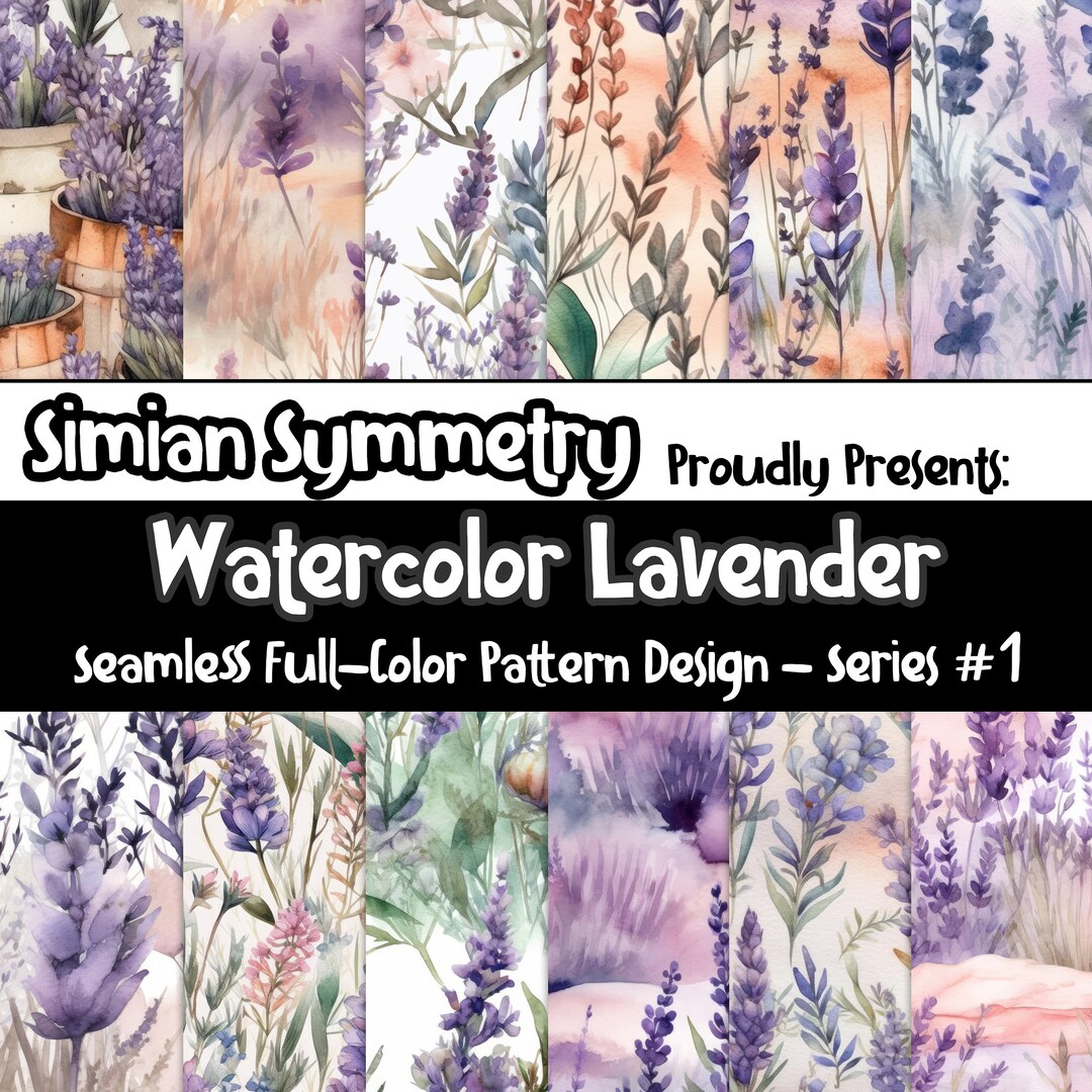 DIGITAL PAPER Watercolor Lavender Series 1 | Seamless Designs | Twelve ...