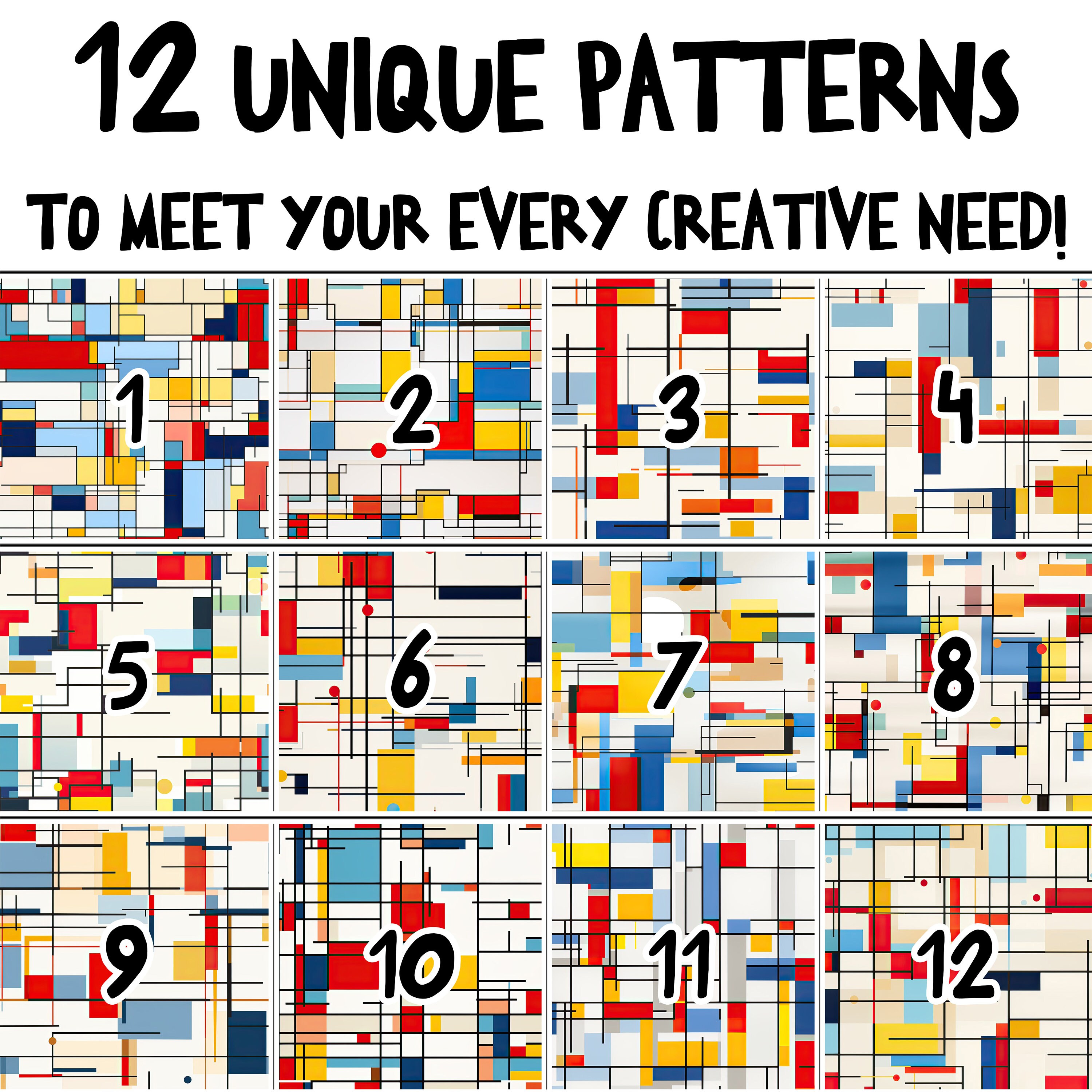 Mondrian Style World Maps Digital Paper Instant Download - Etsy