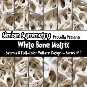 White Bone Matrix Digital Paper | Instant Download | Seamless Patterns ...