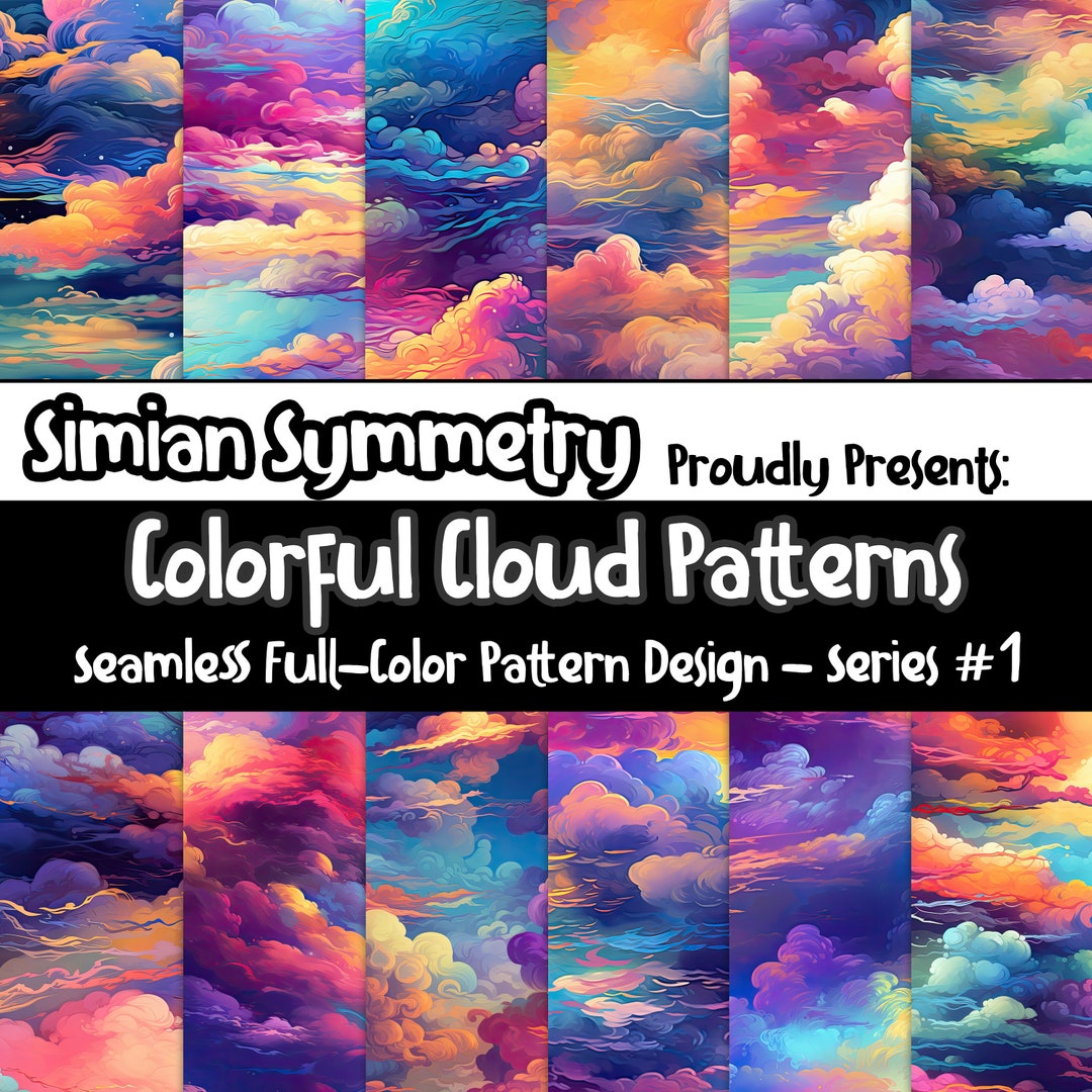 Colorful Clouds Digital Paper | Instant Download | Seamless Patterns ...