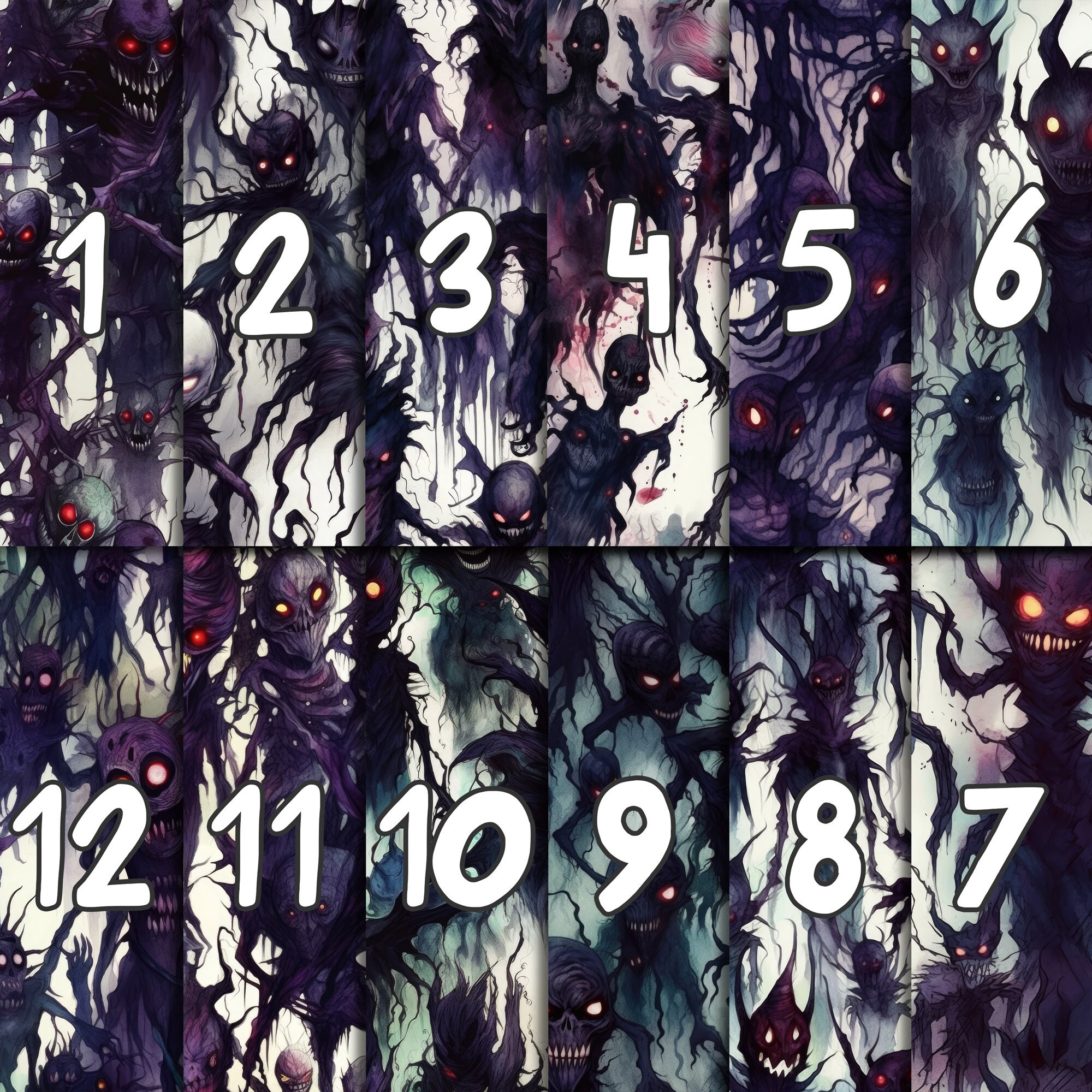 DIGITAL PAPER Nightmare Horror Ink Series 1 Seamless Designs - Etsy