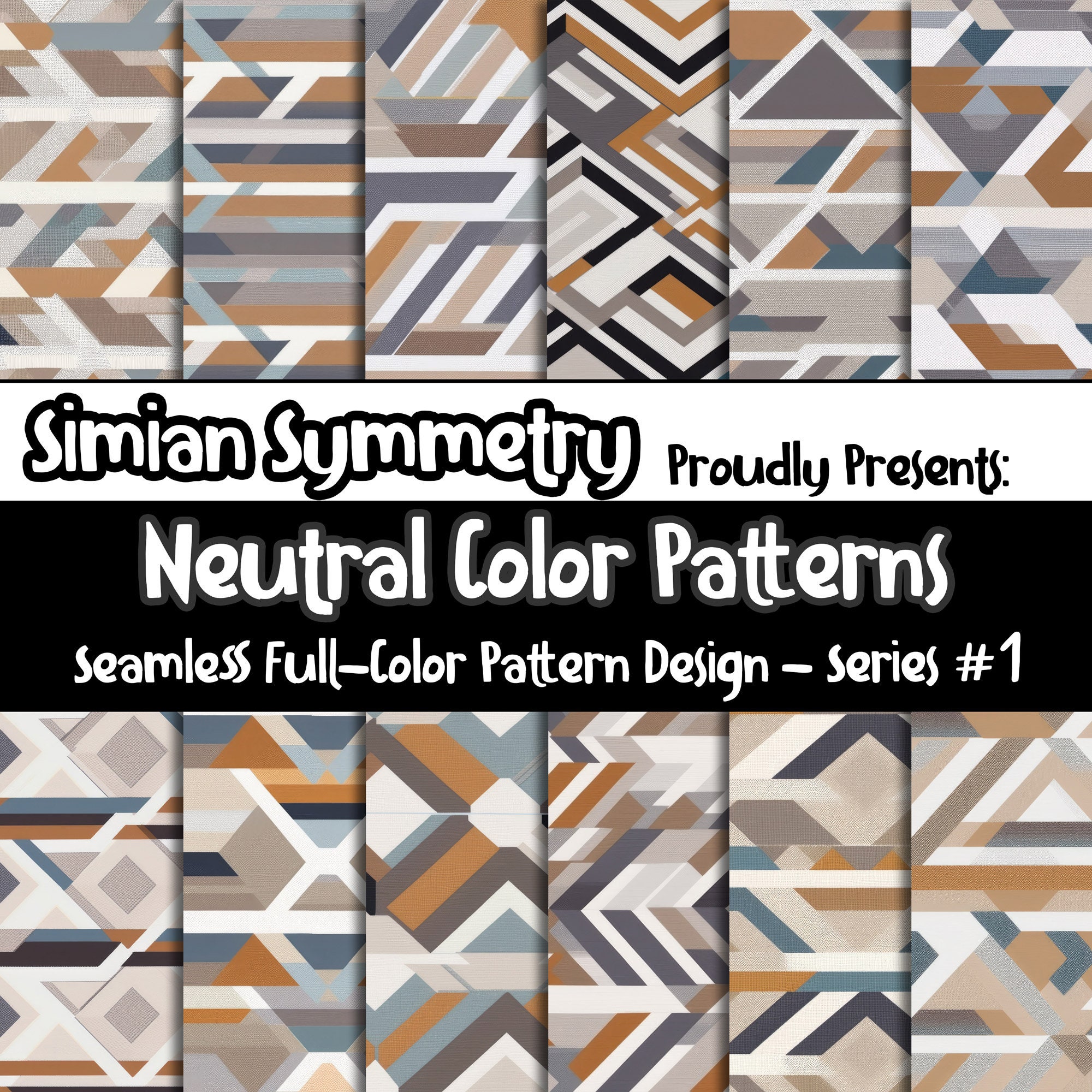 DIGITAL PAPER Neutral Color Patterns Series 1 Seamless Designs Twelve ...