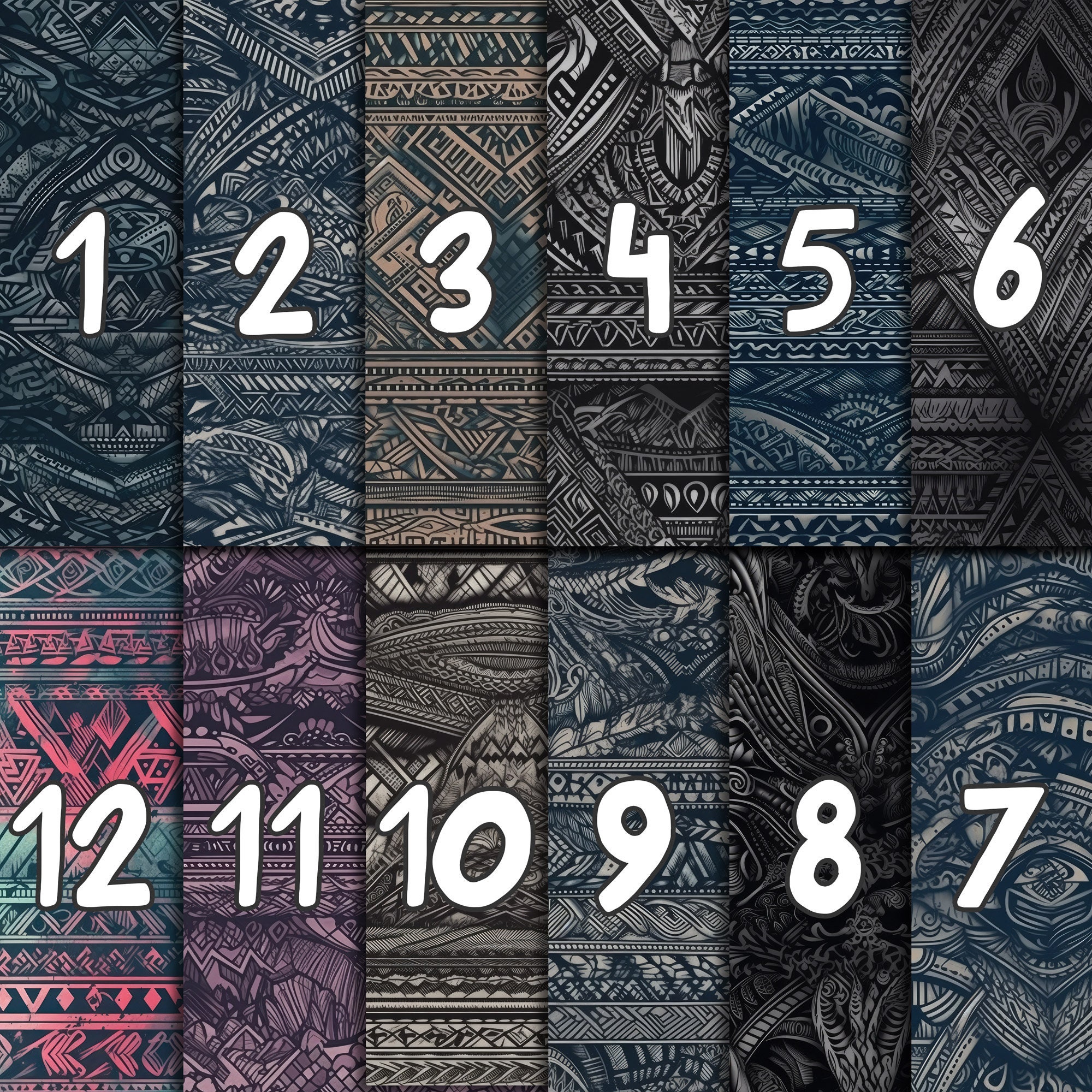 DIGITAL PAPER Tribal Line Patterns Series 1 Seamless Designs - Etsy