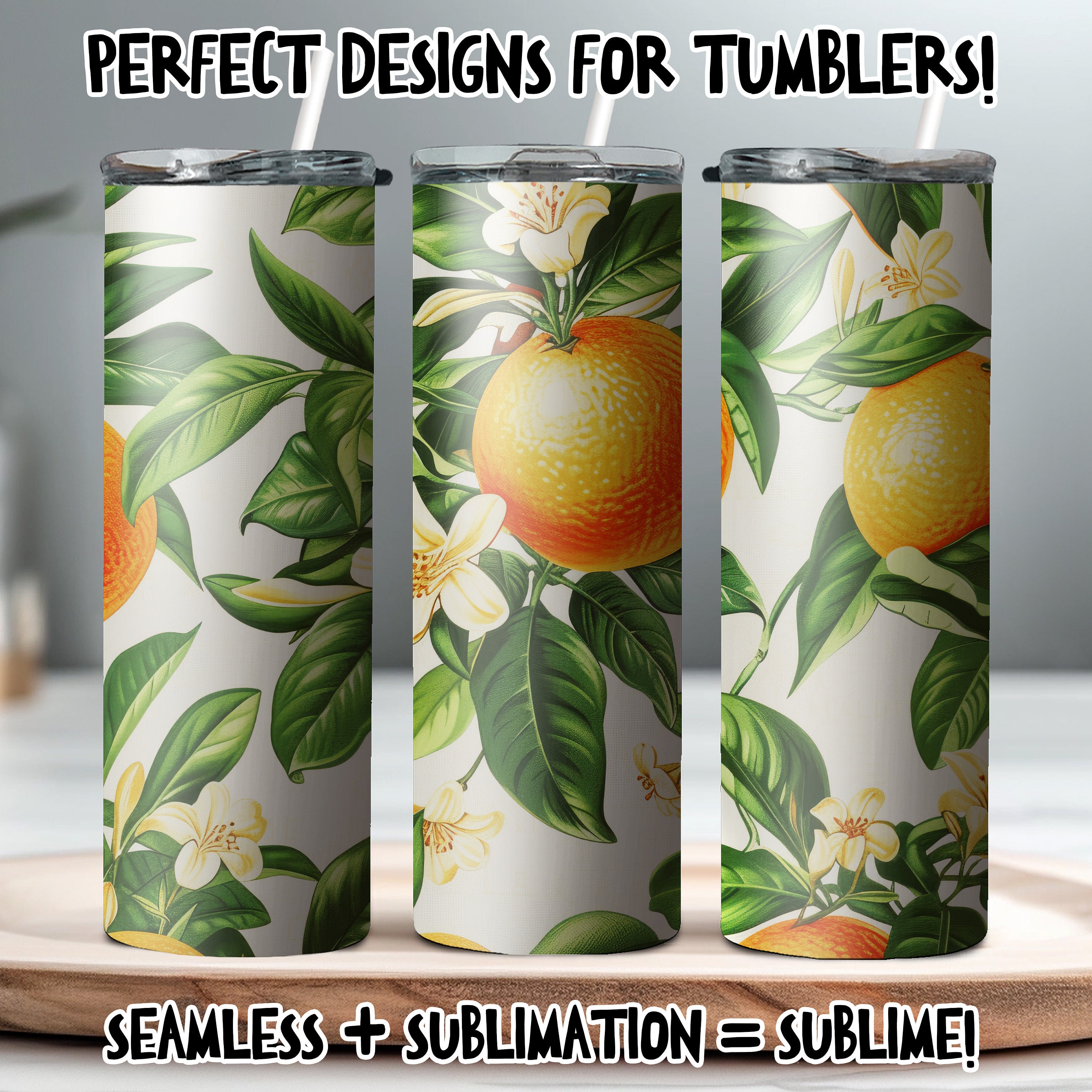 Vintage Orange Fruits Digital Pattern | Retro Citrus Grove Design ...