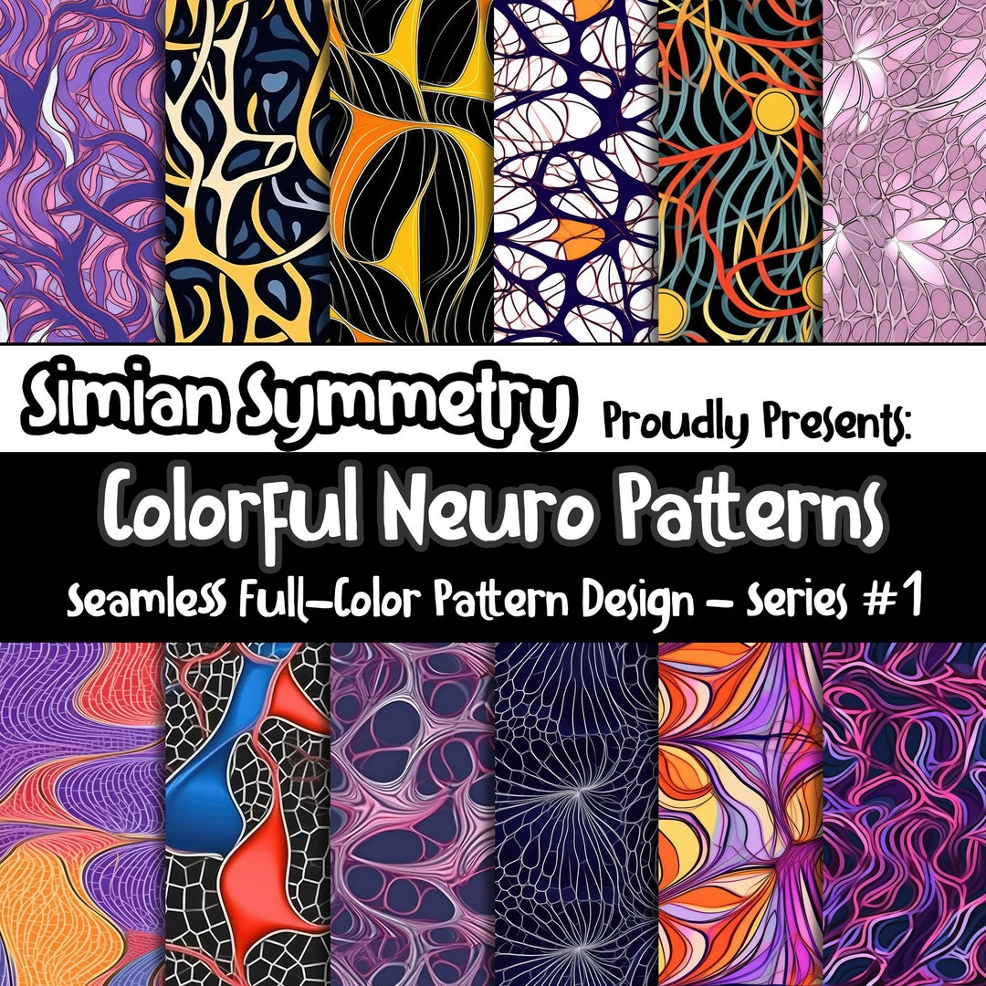 DIGITAL PAPER Colorful Neuro Patterns Series 1 | Seamless Designs ...
