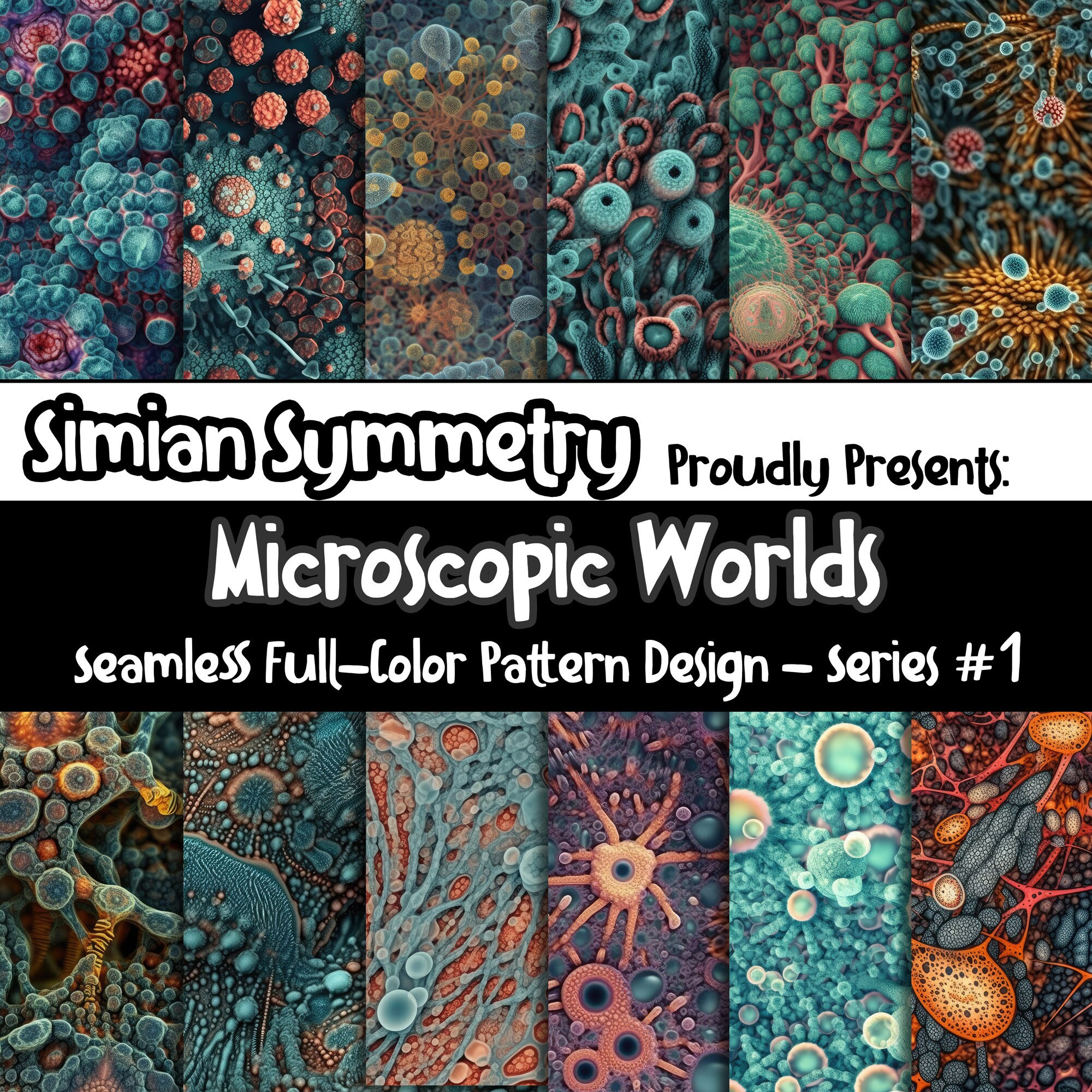 DIGITAL PAPER Microscopic Universe Series 1 Seamless Designs Twelve ...