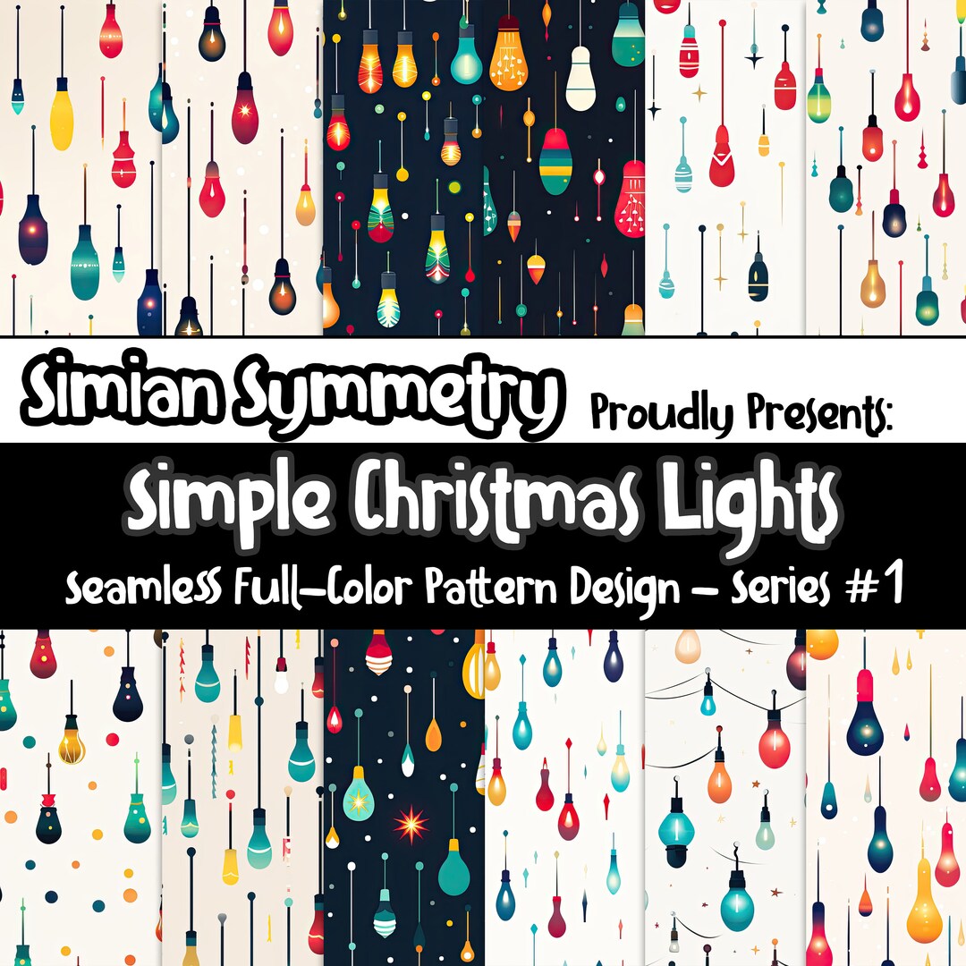 Christmas Lights | Instant Download | Seamless Patterns | Simple Xmas ...